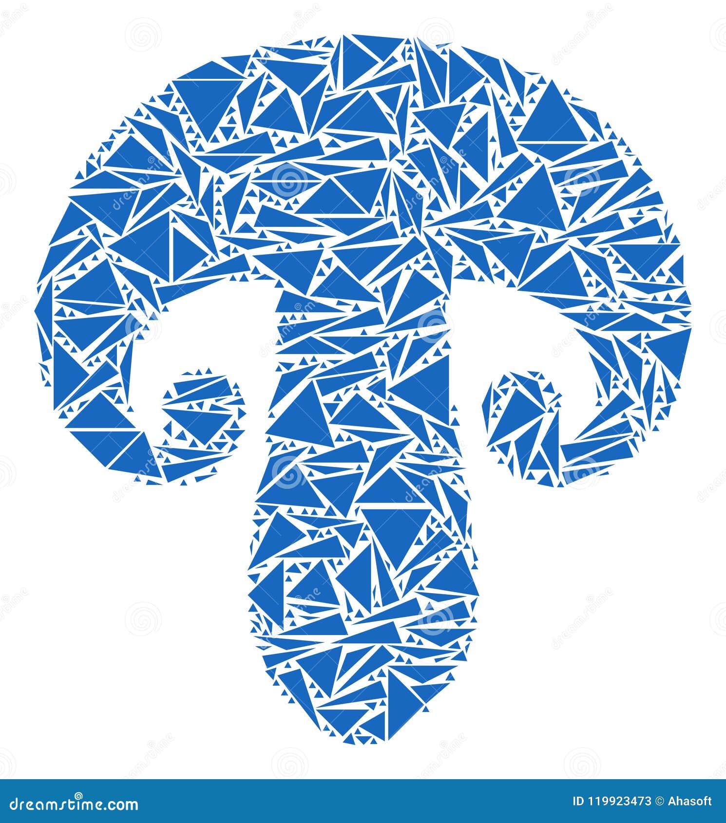 Champignon Mushroom Mosaic of Triangles Stock Vector - Illustration of ...