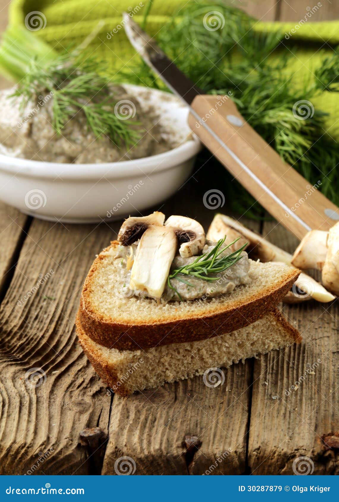 Champignon Mushroom Pate with Rye Bread Stock Image - Image of energy ...