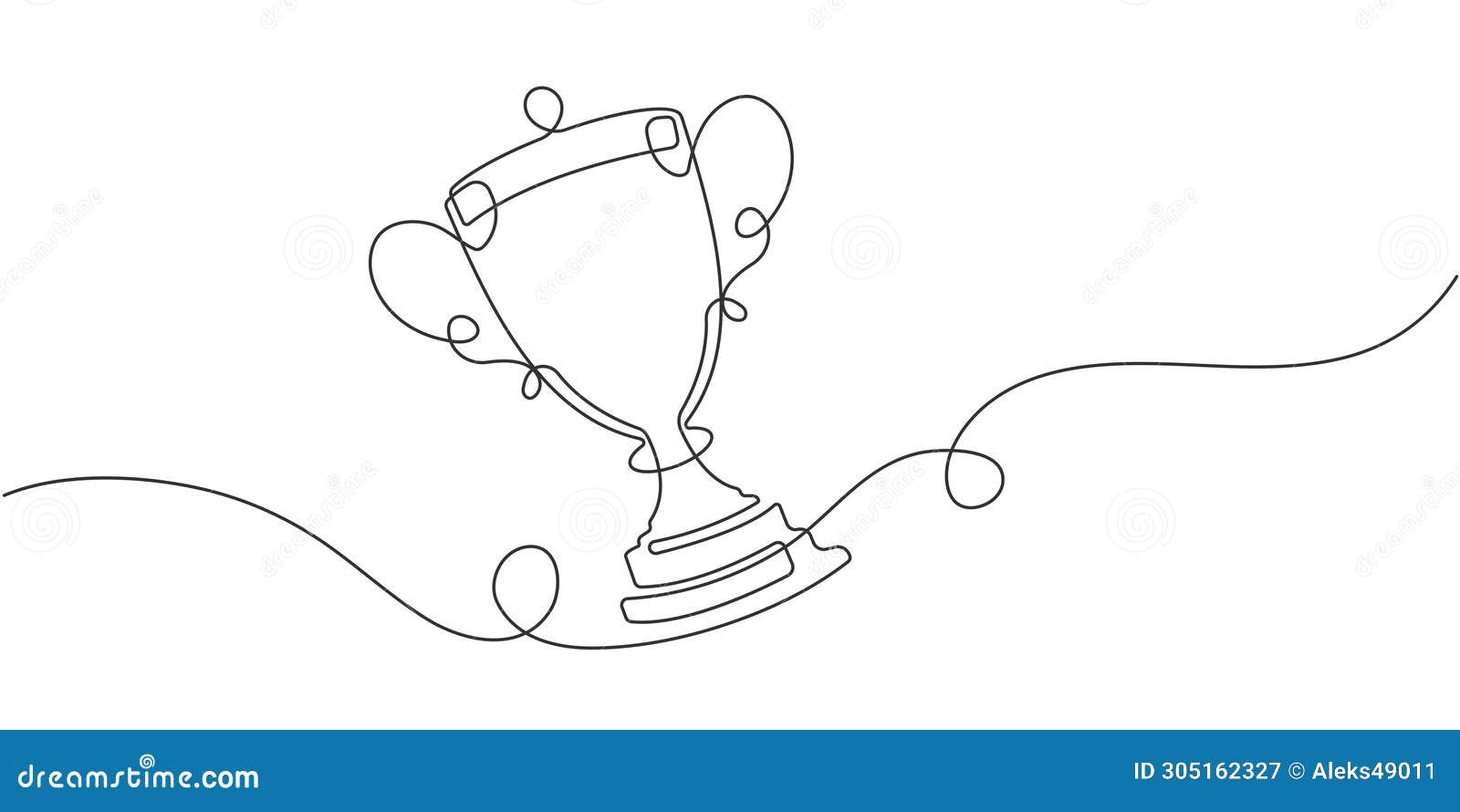Champion Cup. Victory Concept. Line Drawing. Vector Illustration Stock ...
