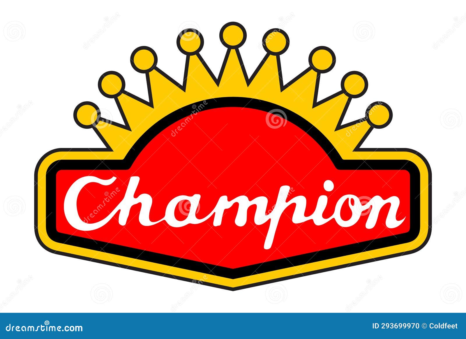 Champion Emblem Winner Logo Design Cartoon Vector | CartoonDealer.com ...