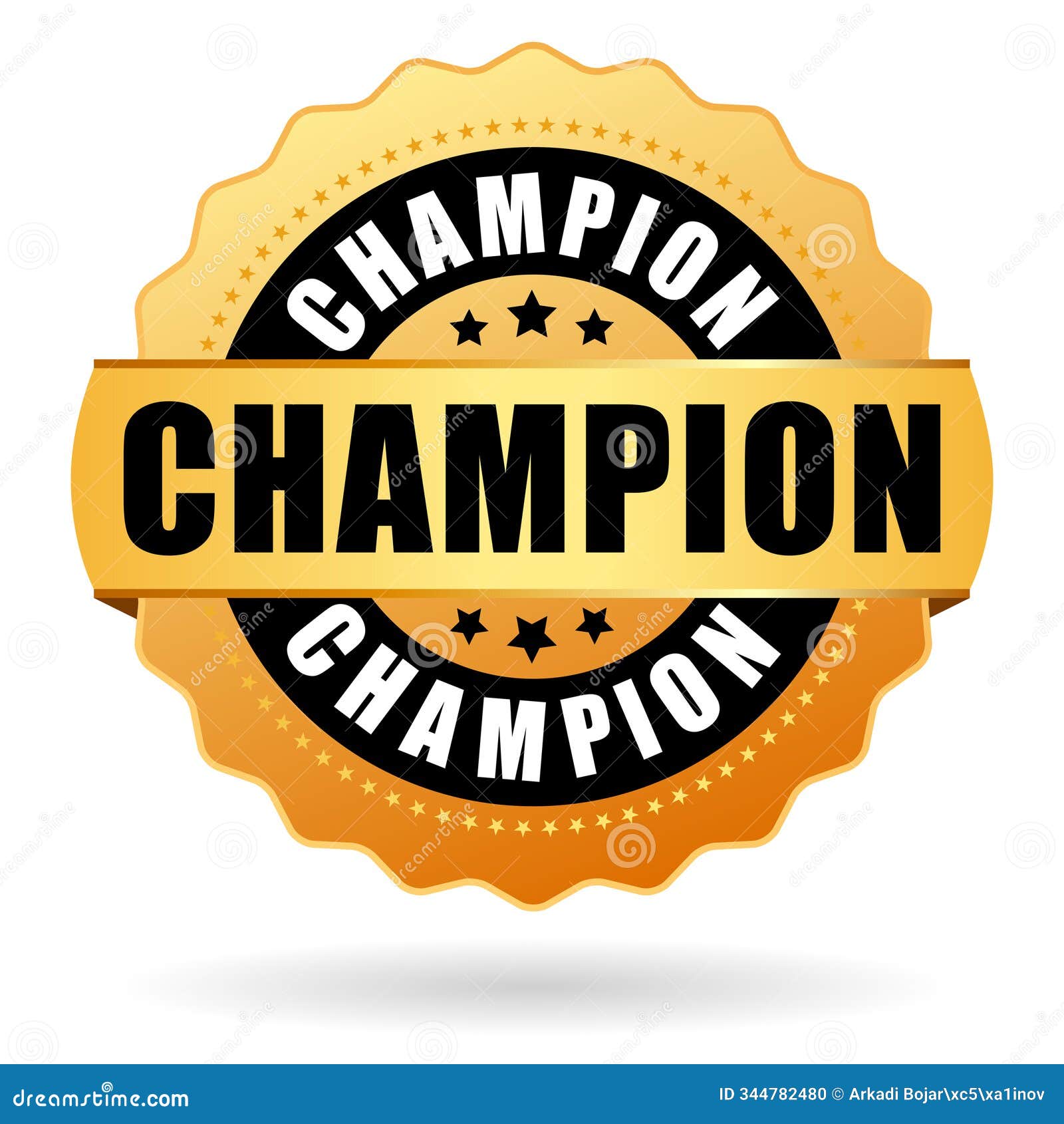 Champion Gold Vector Emblem Stock Vector - Illustration of star ...