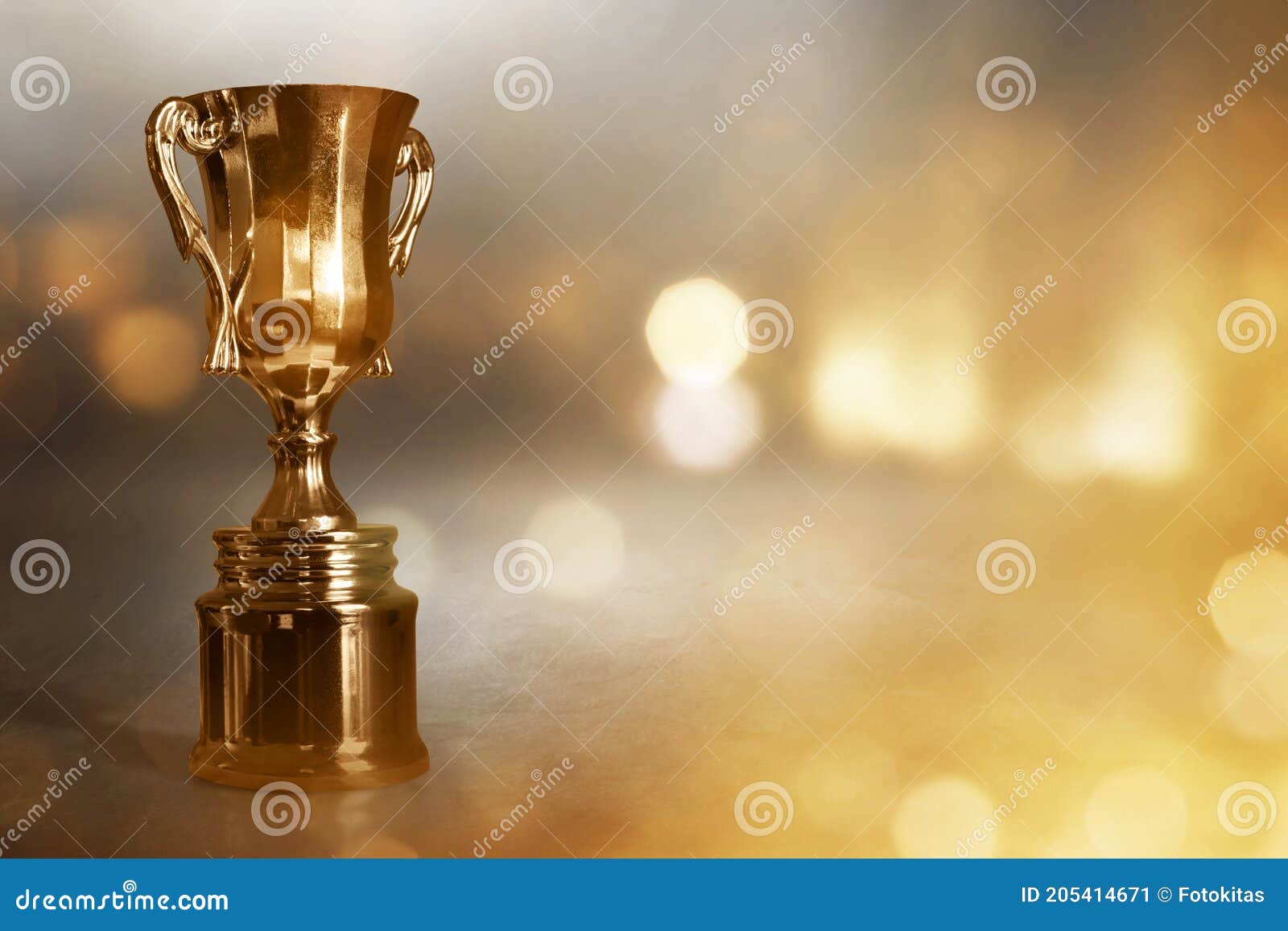 Champion Golden Trophy For Winner Background. Success And Achievement ...