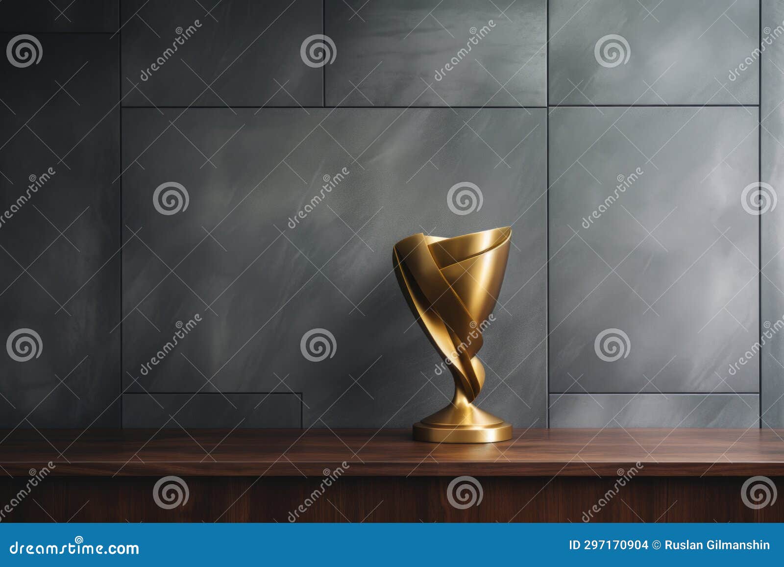 Champion Golden Trophy Placed on Table, Copy Space Ready for Your ...