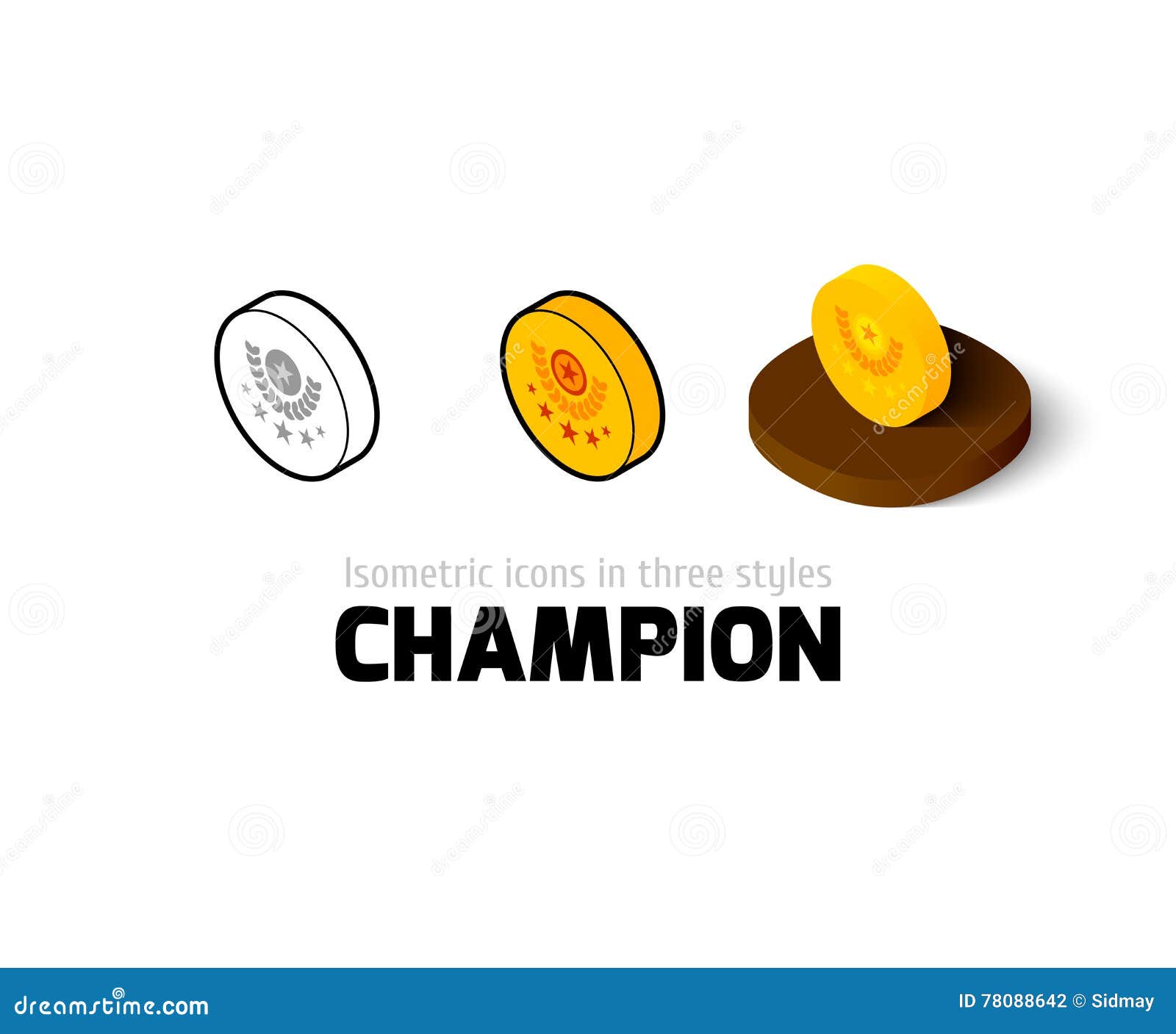 Champion Icon Vector Set. Four Line Illustration Sign With Number One ...