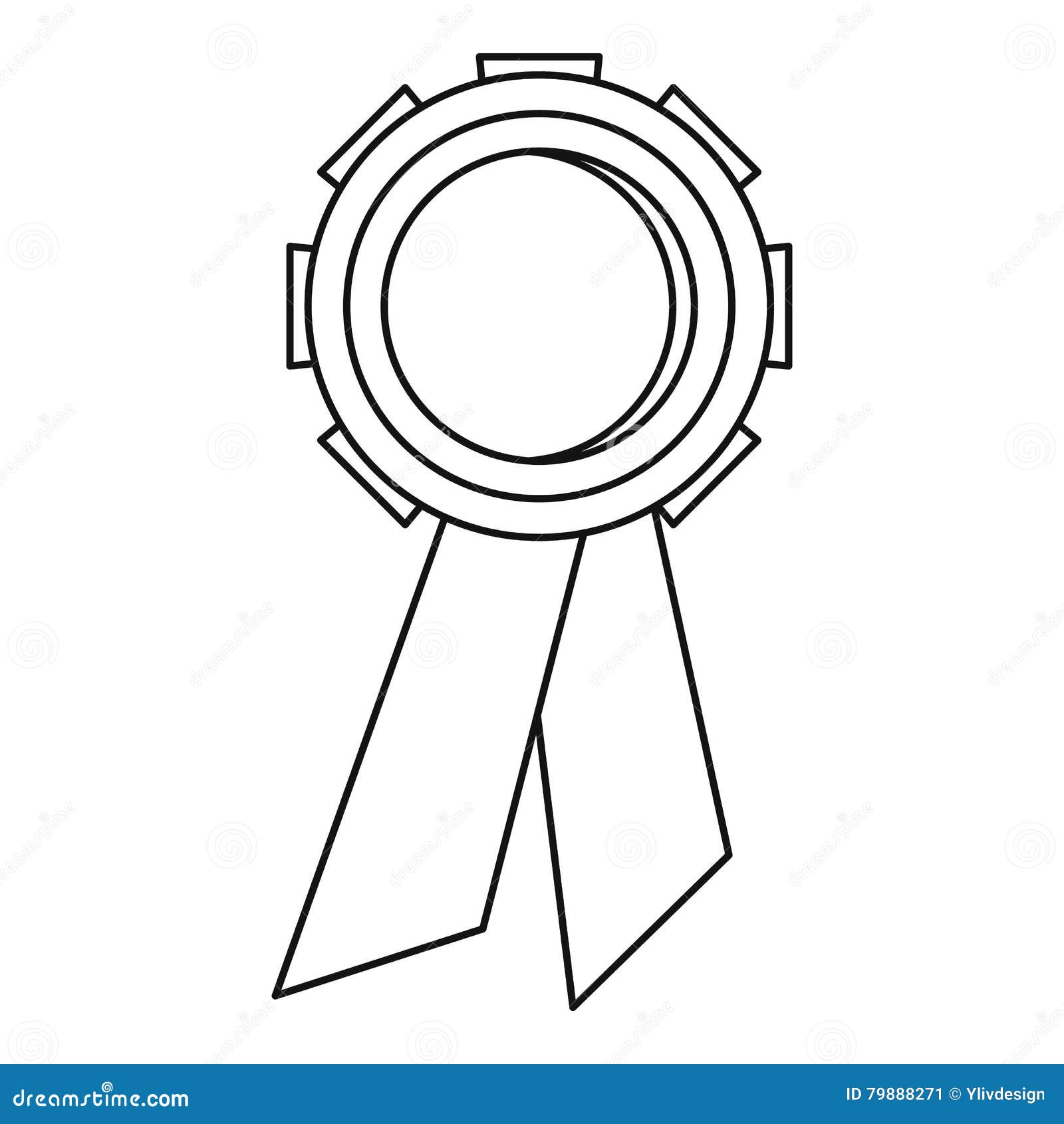 Champion Medal Icon, Outline Style Stock Vector - Illustration of award ...