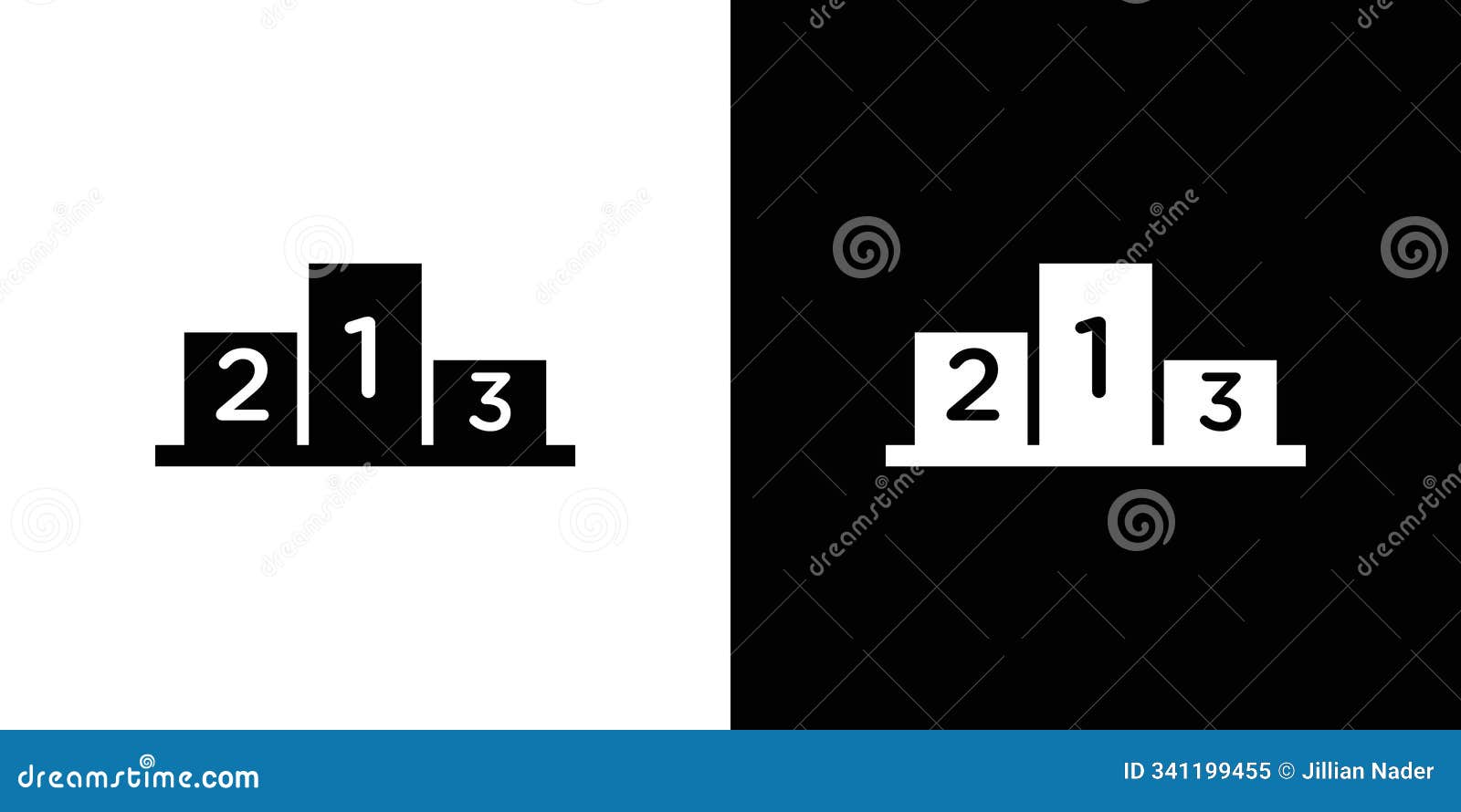 Champion Podium Icon Black And White Vector Outline Sign ...