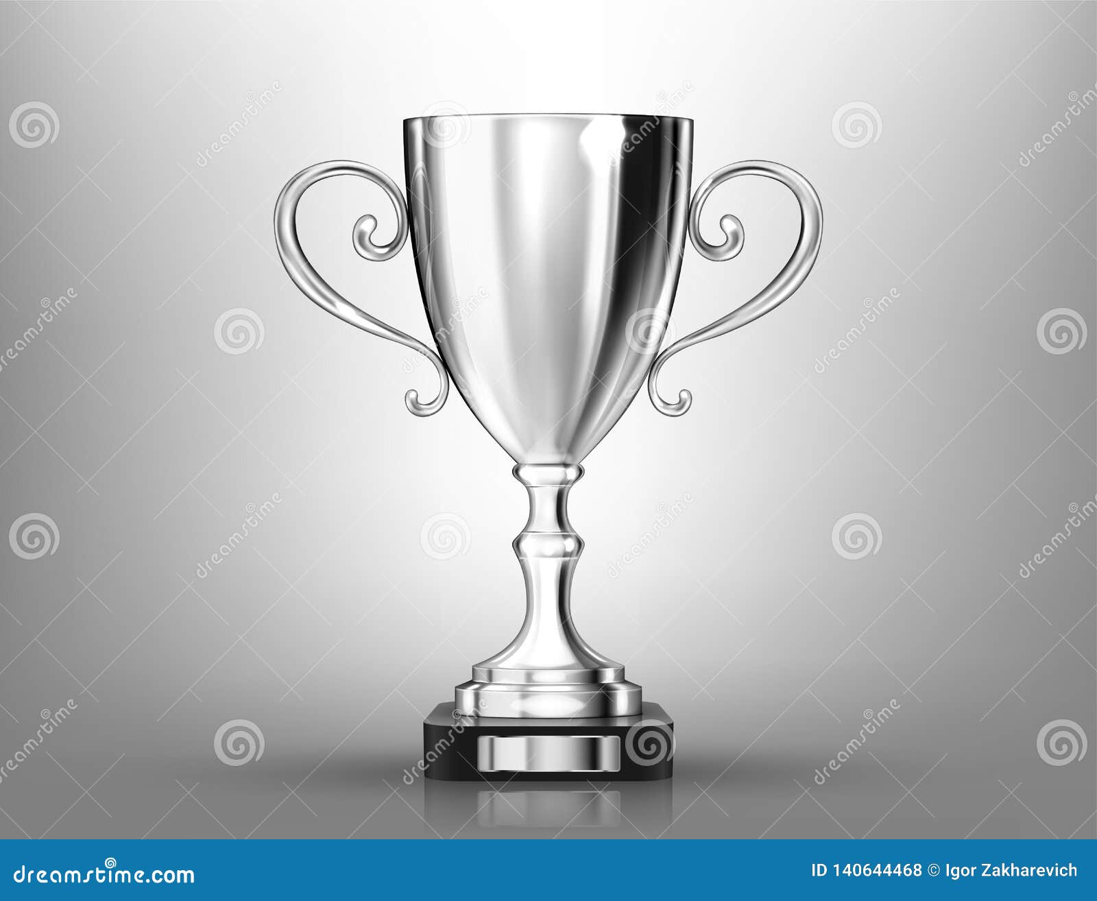 Champion Silver Trophy on Gray Background. Stock Illustration ...