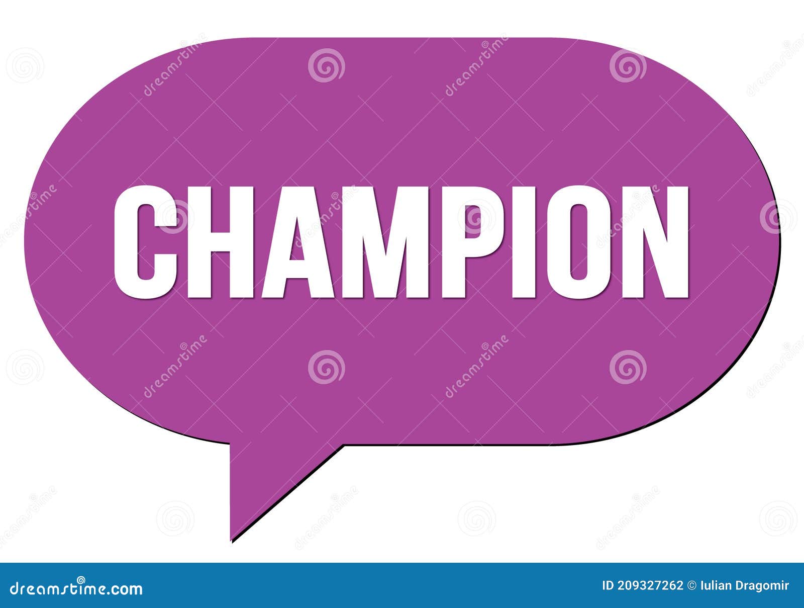 CHAMPION Text Written in a Violet Speech Bubble Stock Illustration ...
