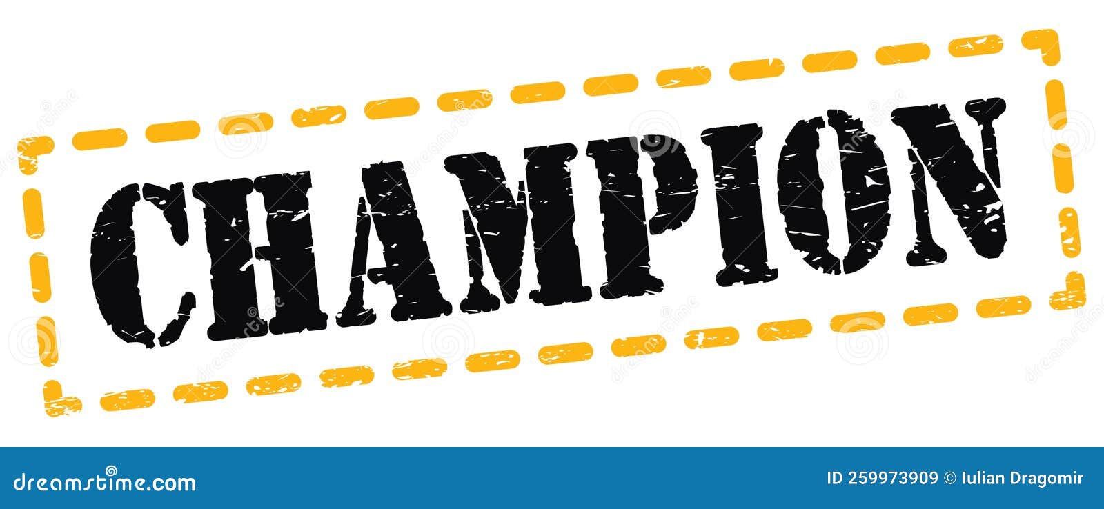 CHAMPION Text Written on Yellow-black Stamp Sign Stock Illustration ...