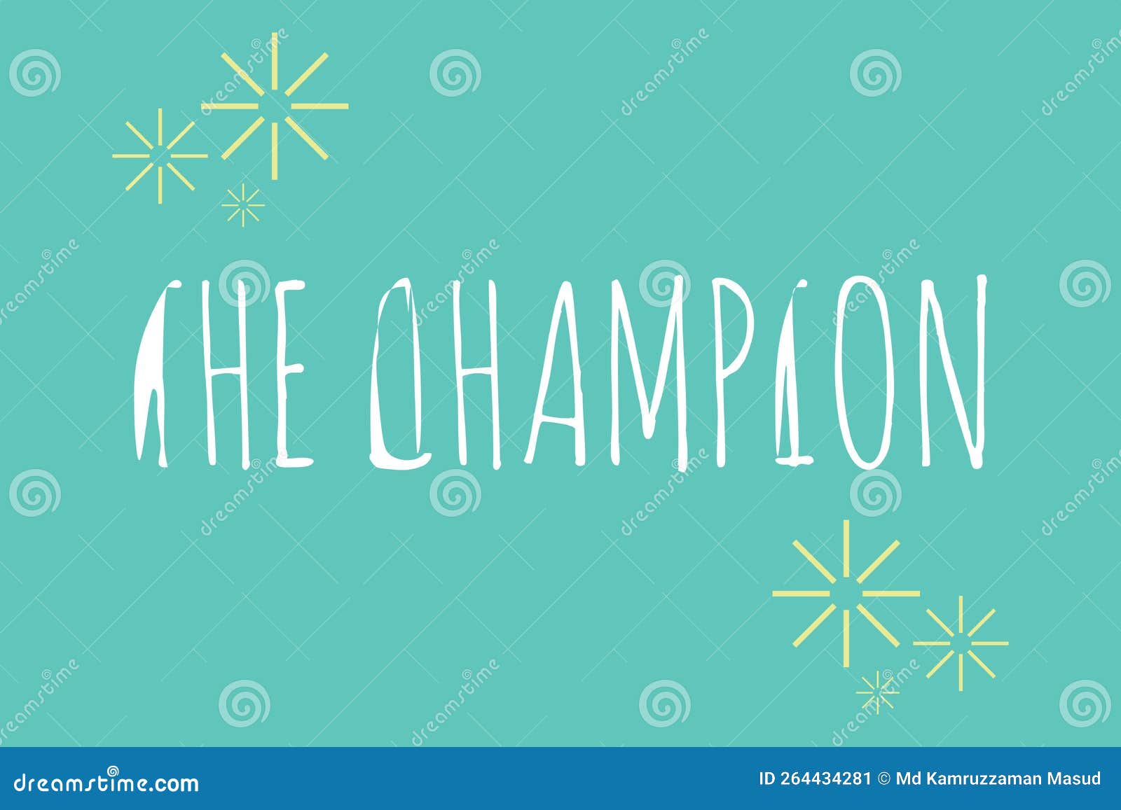 The Champion Typography Text Vector Design Stock Vector - Illustration ...