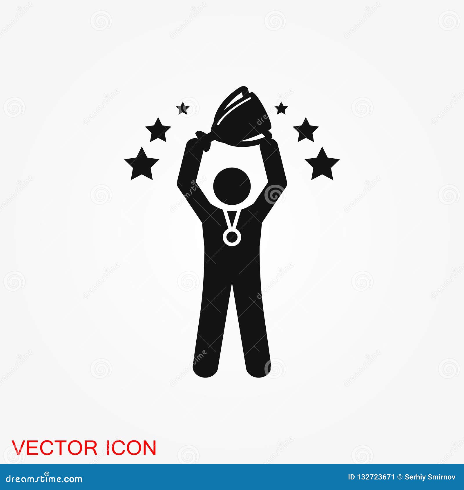 Champion Vector Icon, Flat Design for Web or Mobile App, Award Symbol ...