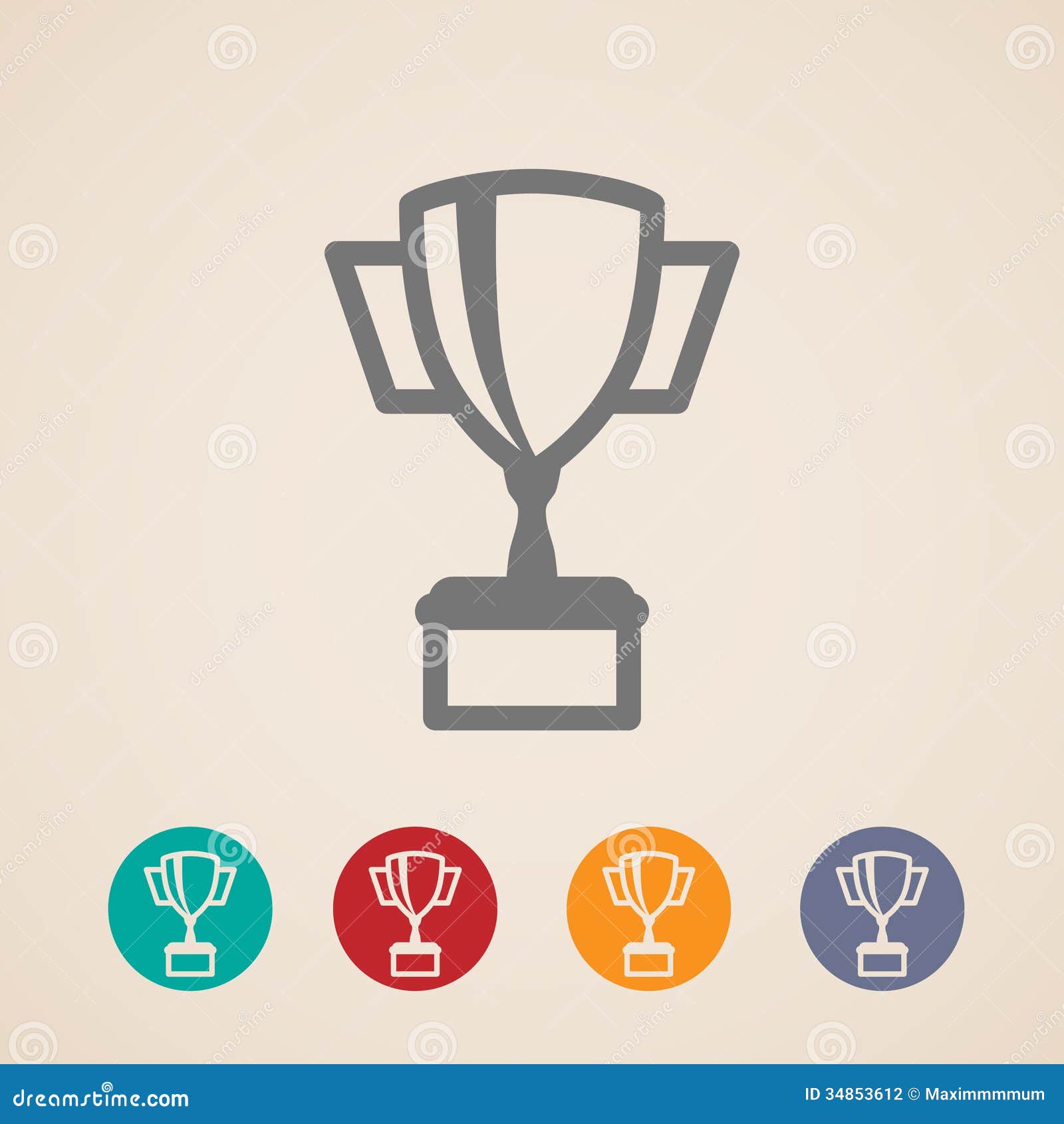 Champions cup icons stock vector. Illustration of honor - 34853612