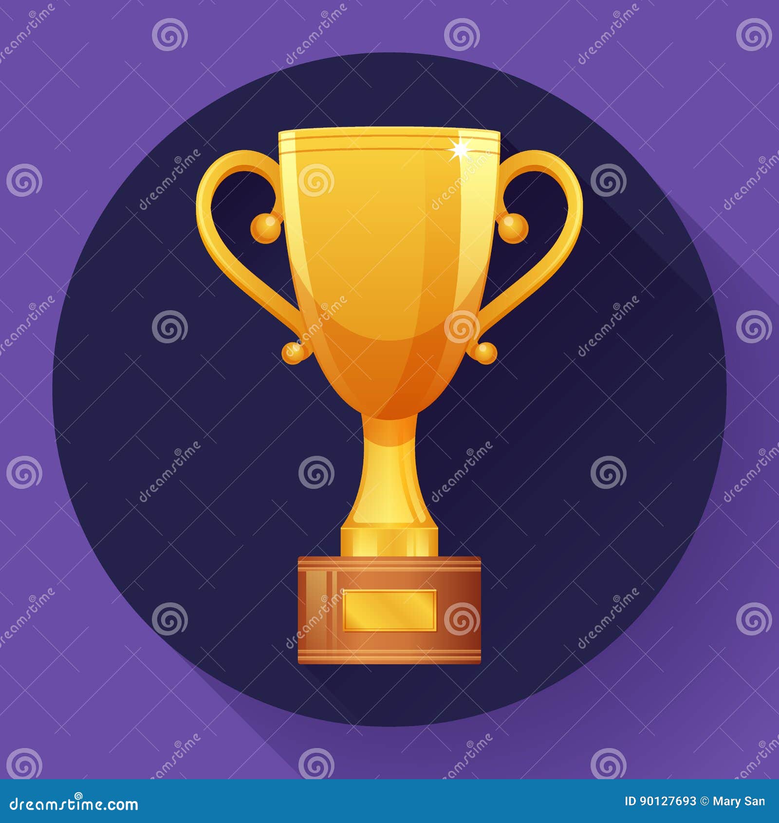 Champions Gold Cup - Victory Symbol. Flat Style Design Stock Vector ...