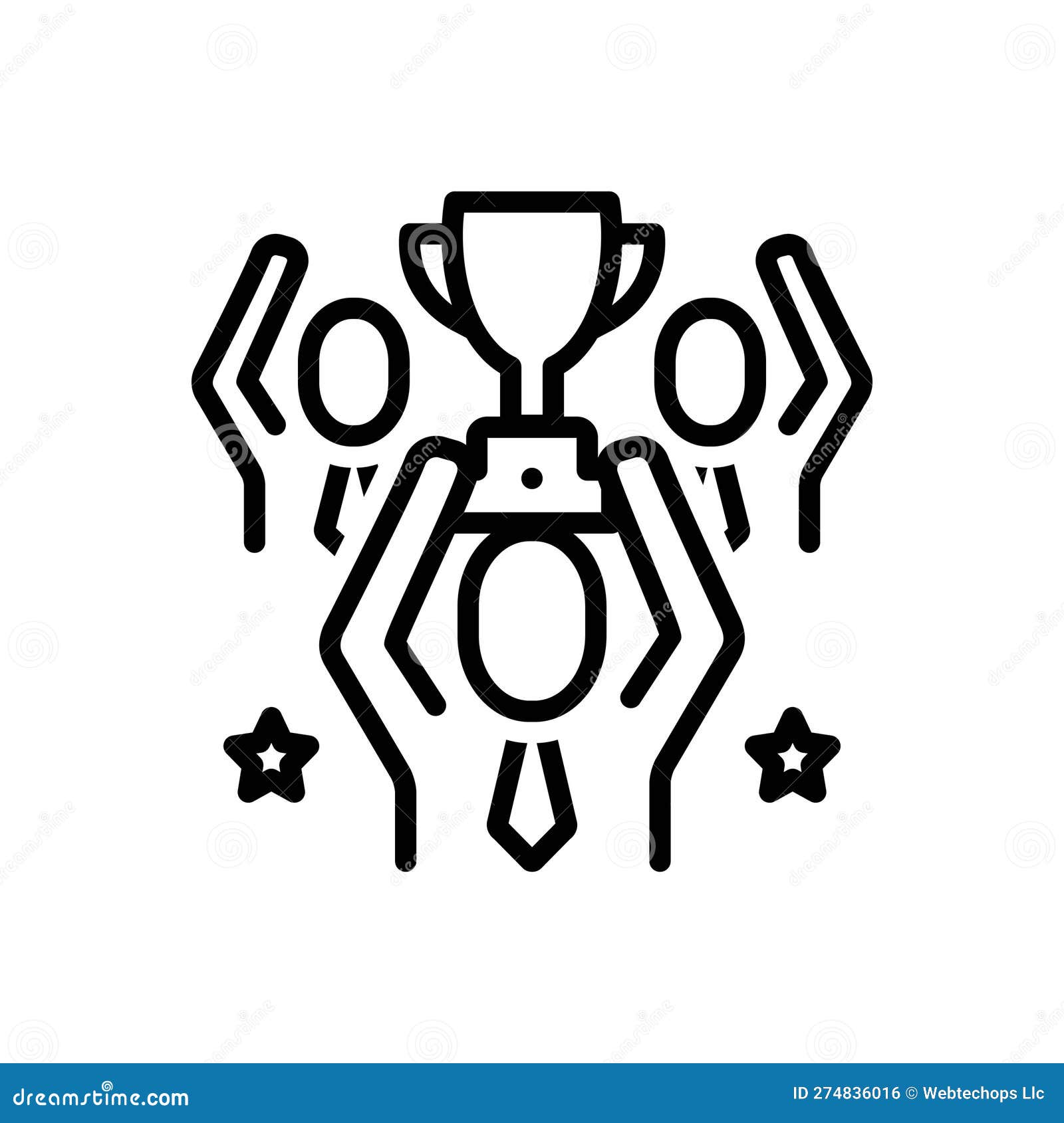 Black Line Icon for Champions, Winner and Trophy Stock Vector ...