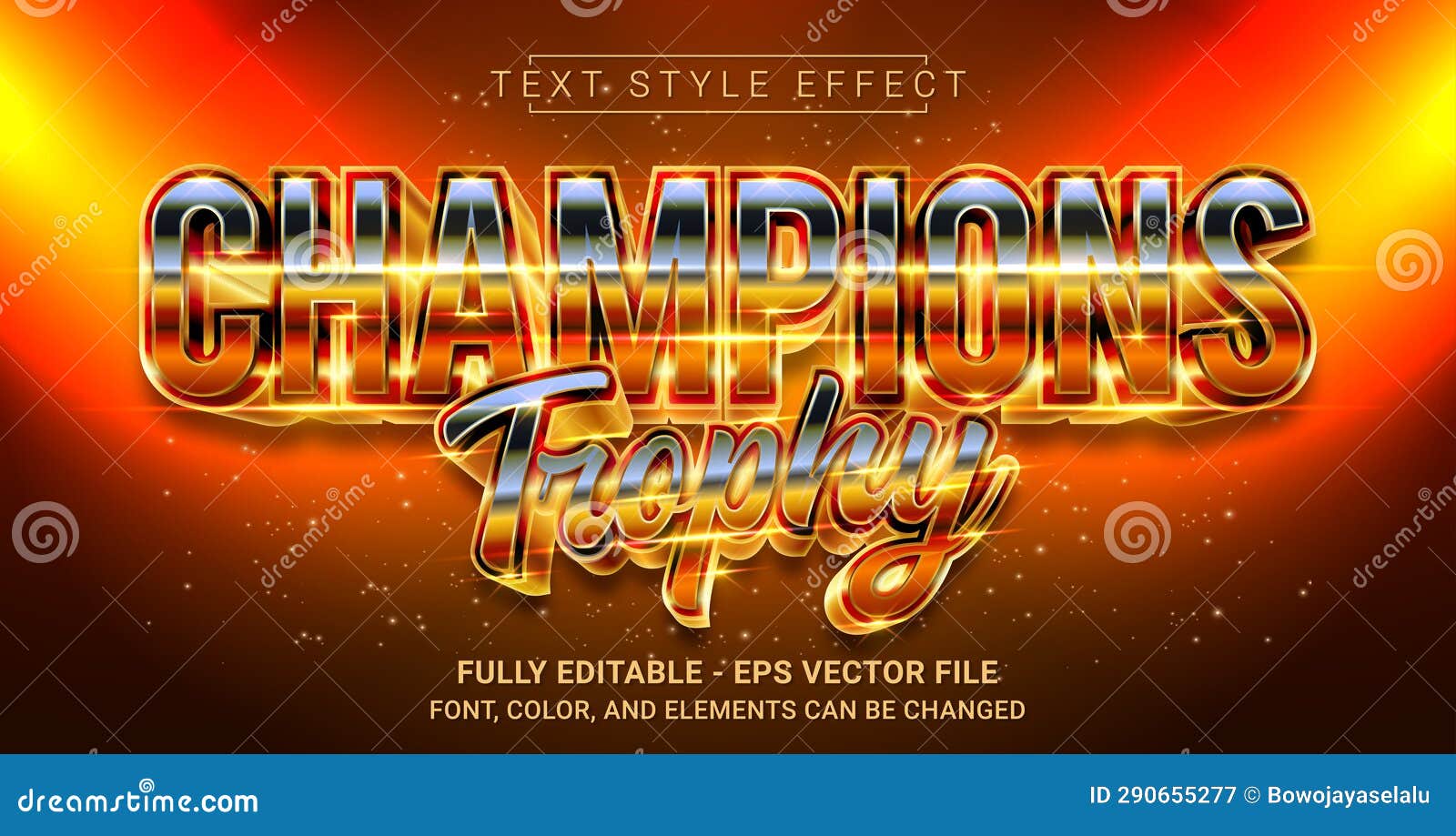 Champions Trophy Text Style Effect. Editable Graphic Text Template ...