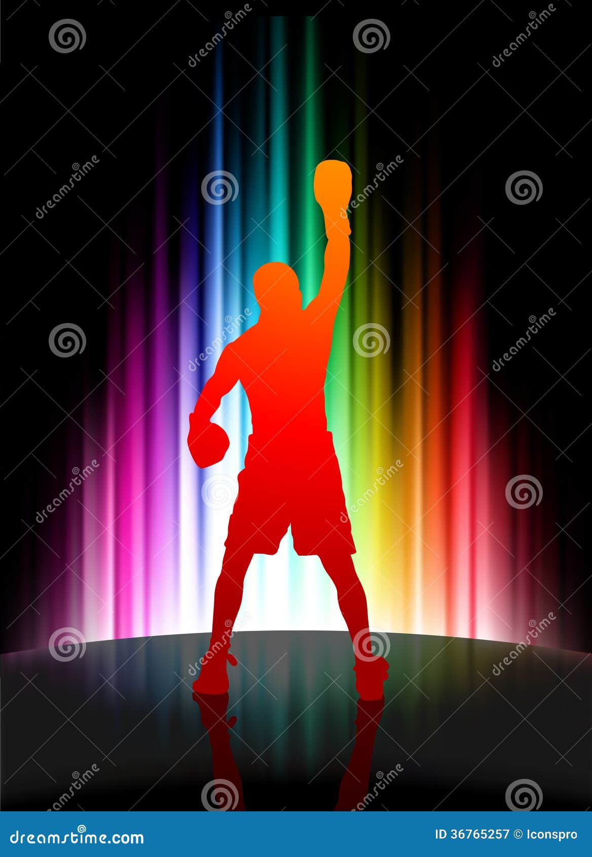 Championship Boxer on Abstract Spectrum Background Stock Illustration ...