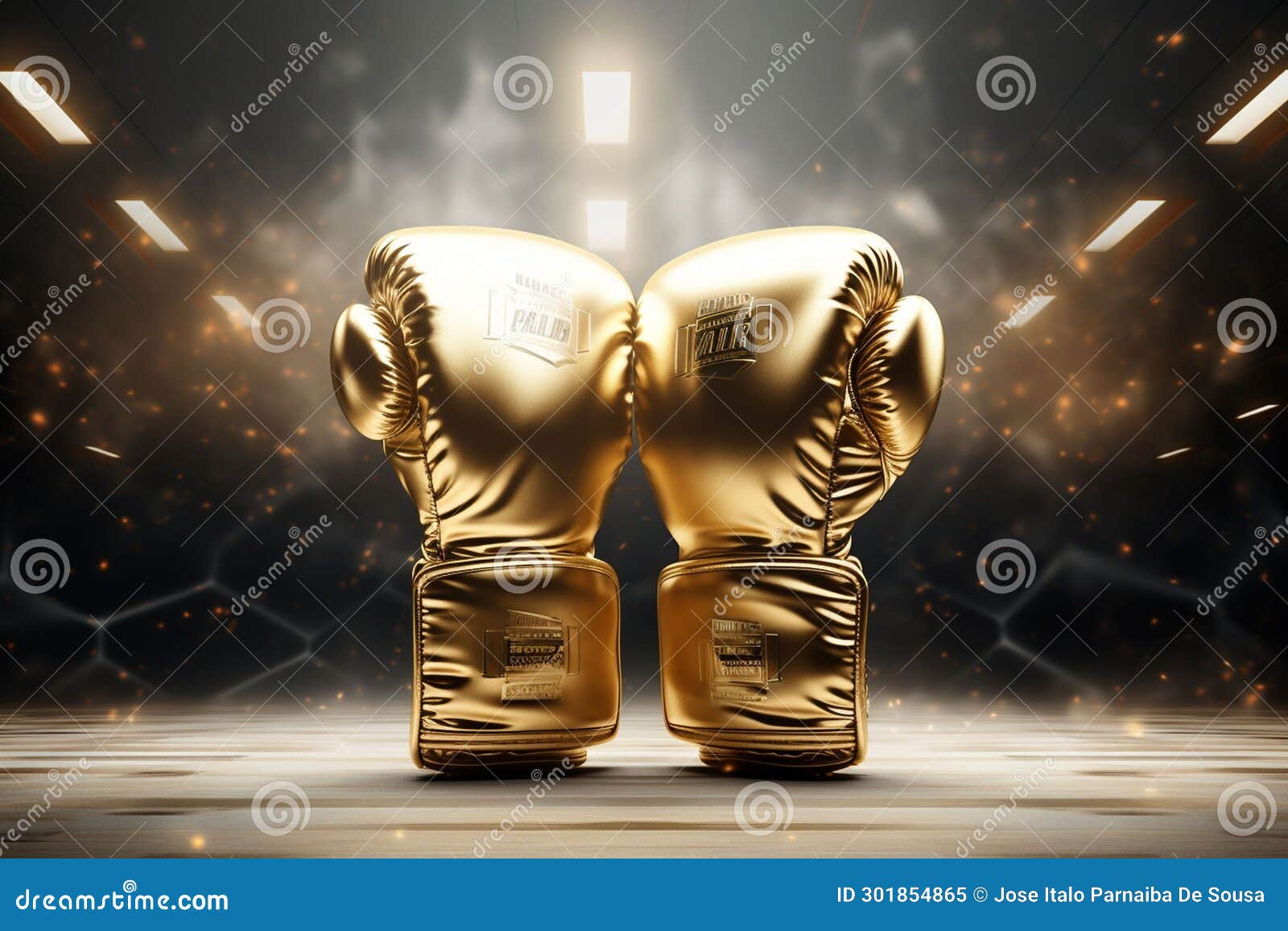 Championship Glory Gold and Silver Boxing Gloves Stock Illustration ...
