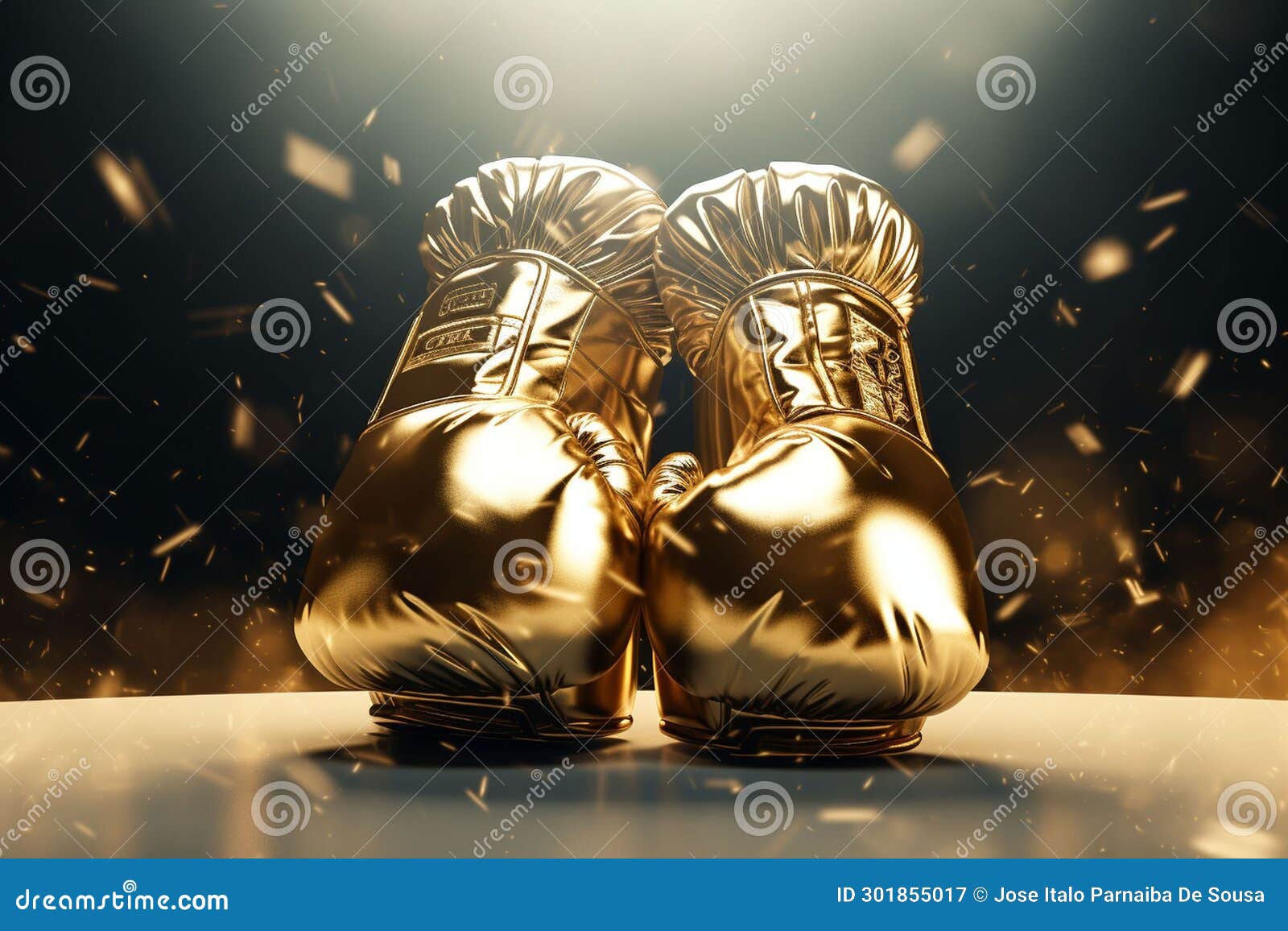 Championship Glory Gold and Silver Boxing Gloves Stock Illustration ...