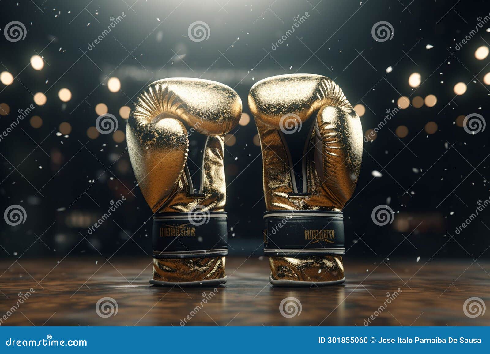 Championship Glory Gold and Silver Boxing Gloves Stock Illustration ...