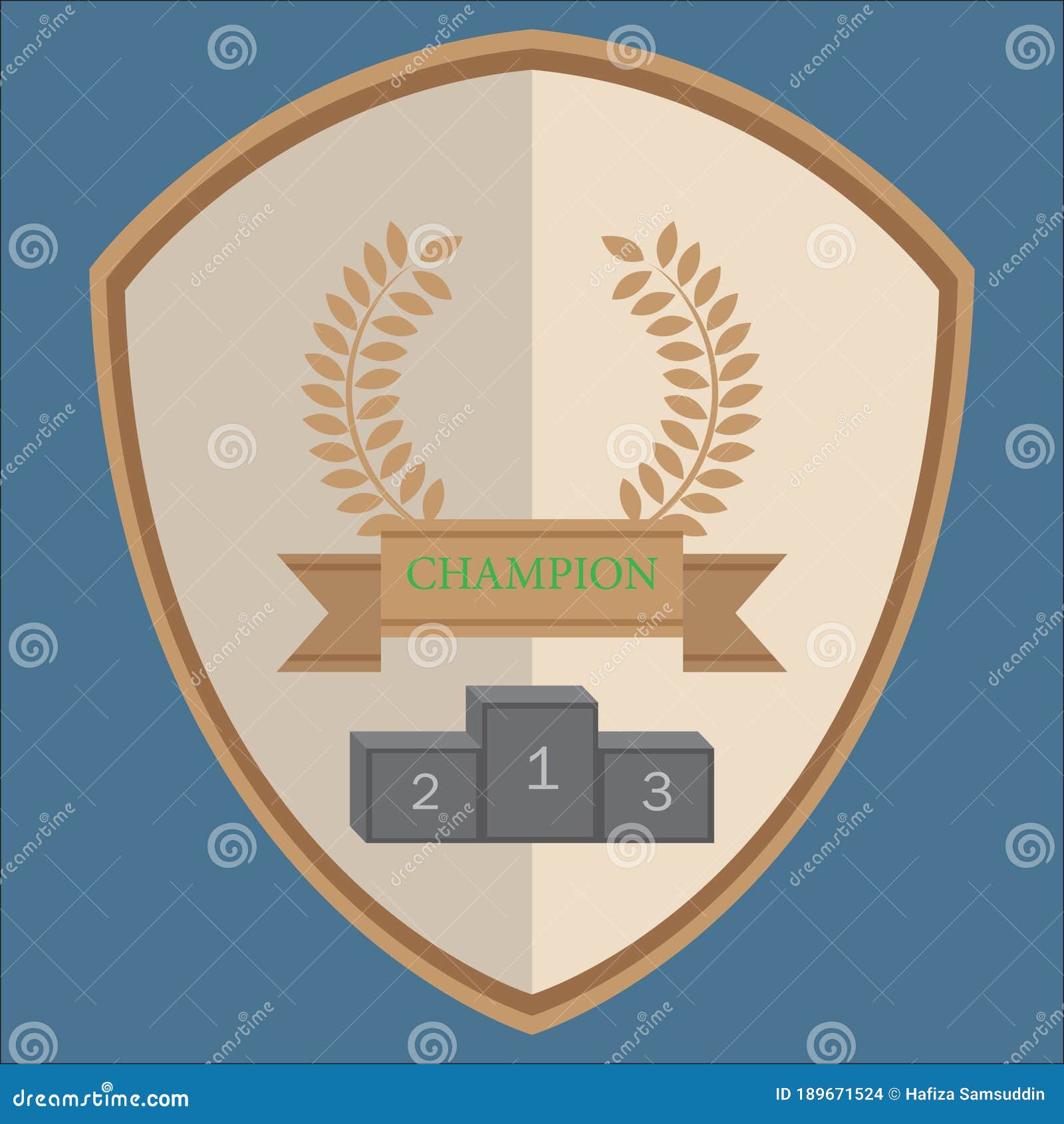 Championship on Shield. Vector Illustration Decorative Design Stock ...