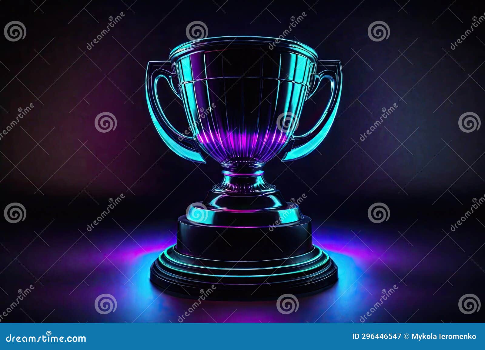 The Championship Trophy on a Dark Background. Stock Illustration ...