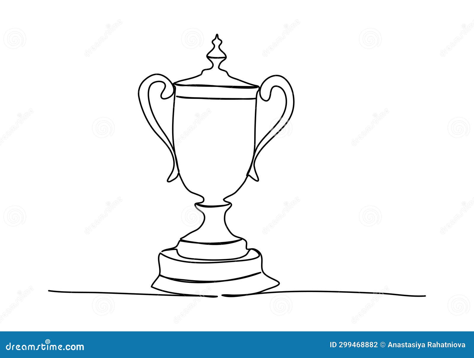 Championship Trophy One Line Drawing Vector Illustration Stock Vector ...