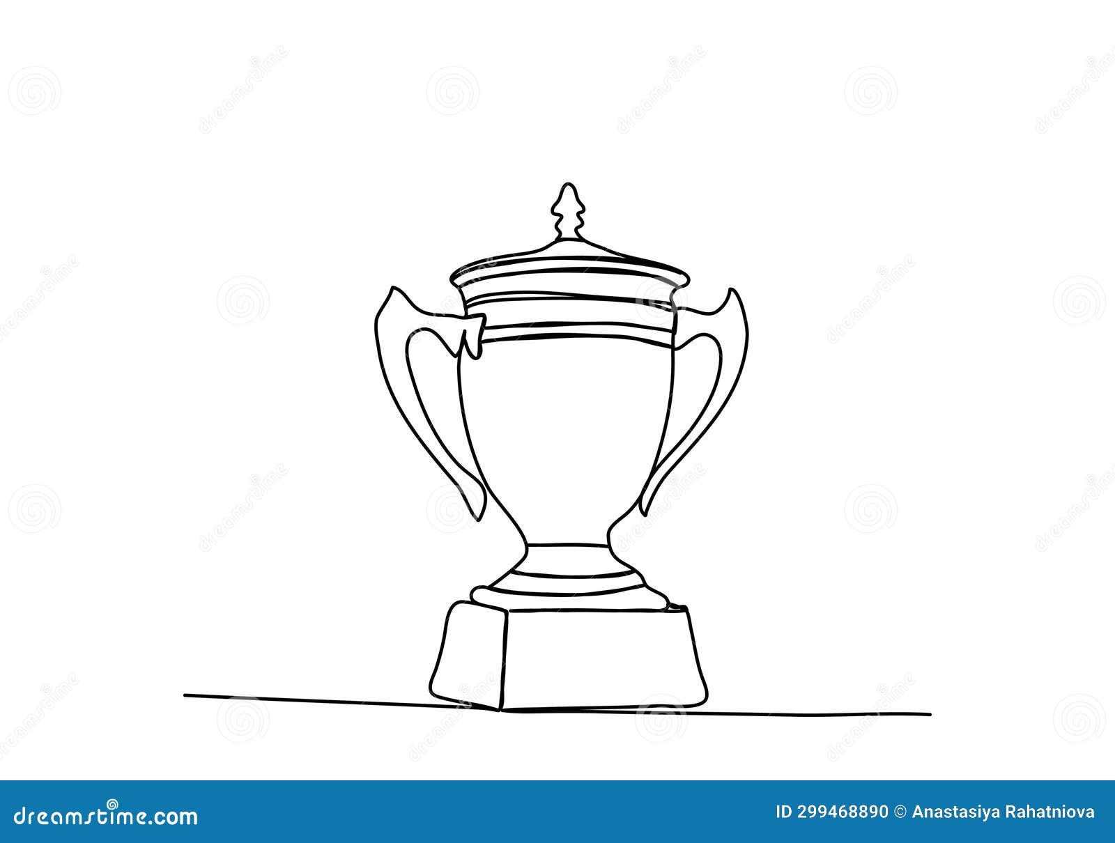 Championship Trophy One Line Drawing Vector Illustration Stock ...
