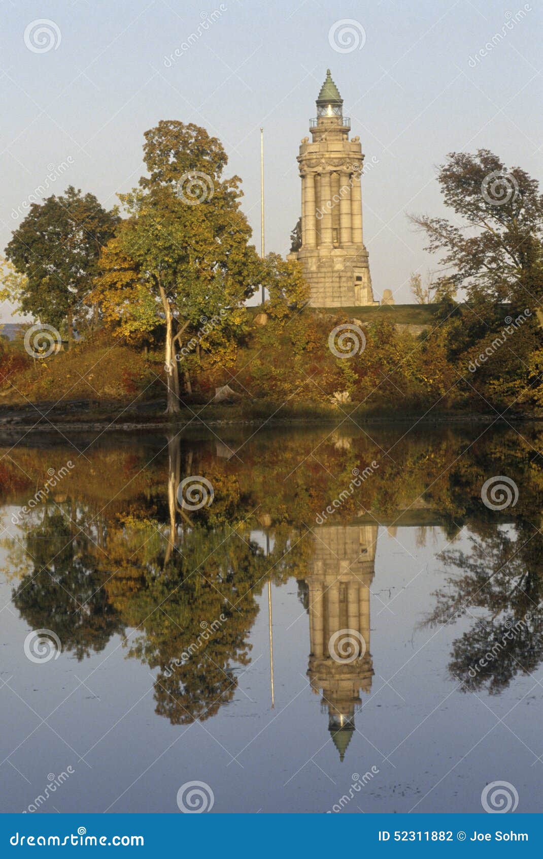 Champlain Memorial and Lighthouse at Crown Point, New York on Lake ...