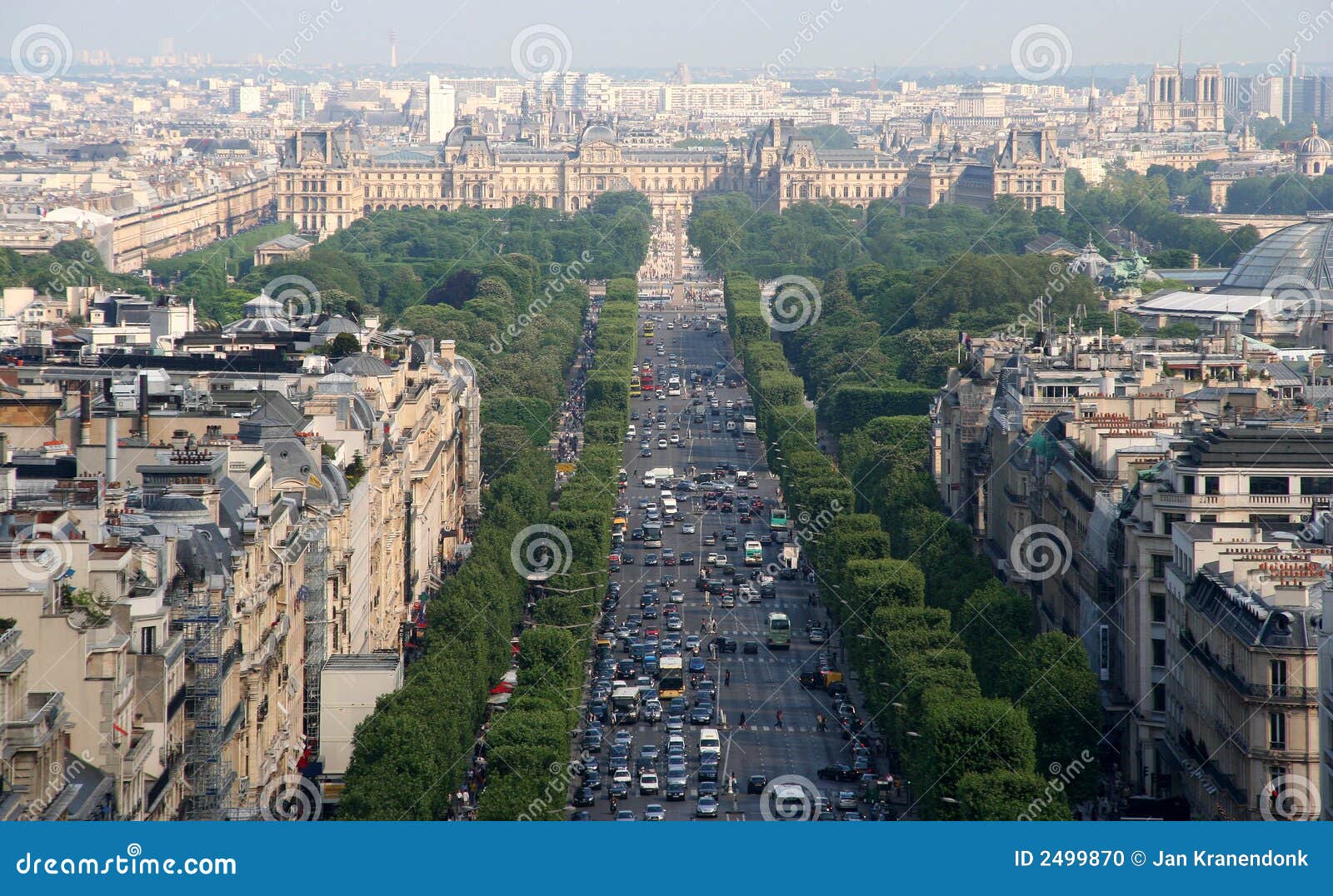 Champs Elysee stock photo. Image of roofs, street, traffic - 2499870