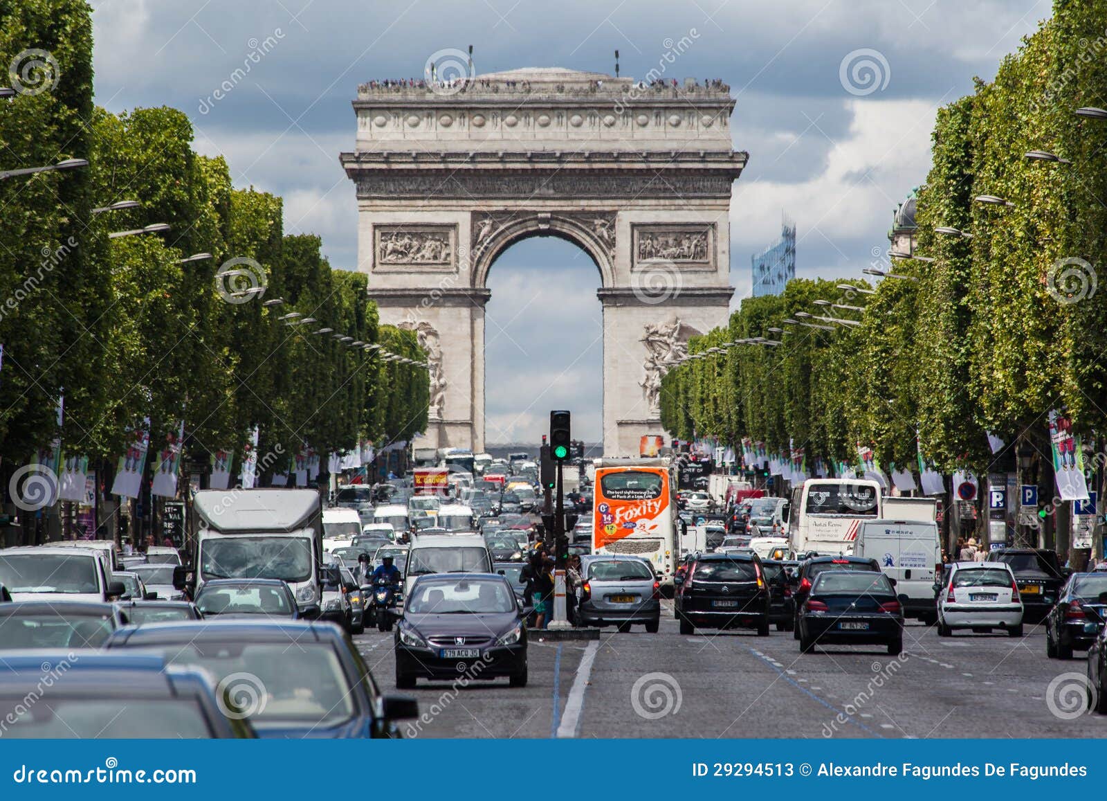 Champs Elysees Avenue Paris Editorial Stock Photo - Image of tree ...