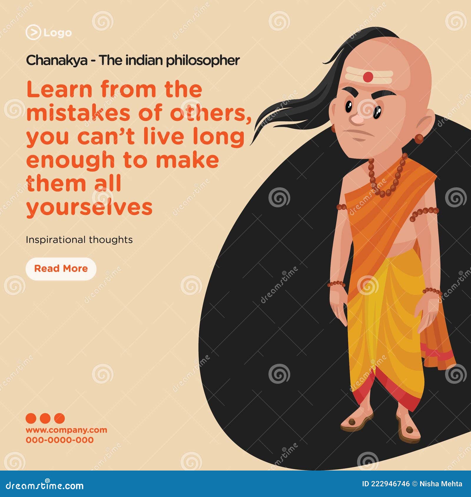 Banner Design of Chanakya the Indian Philosopher Stock Vector ...
