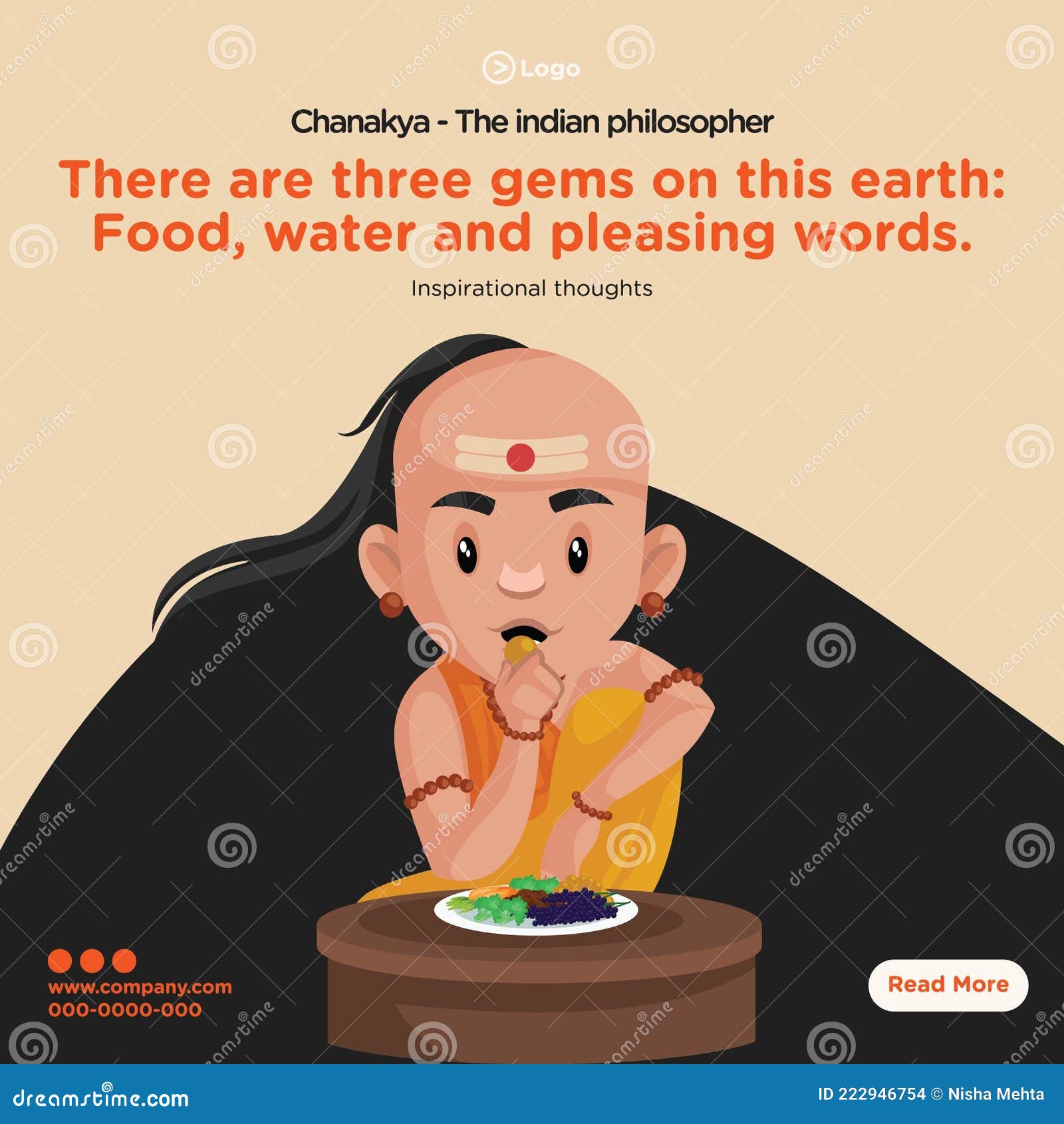 Banner Design of Chanakya the Indian Philosopher Stock Vector ...