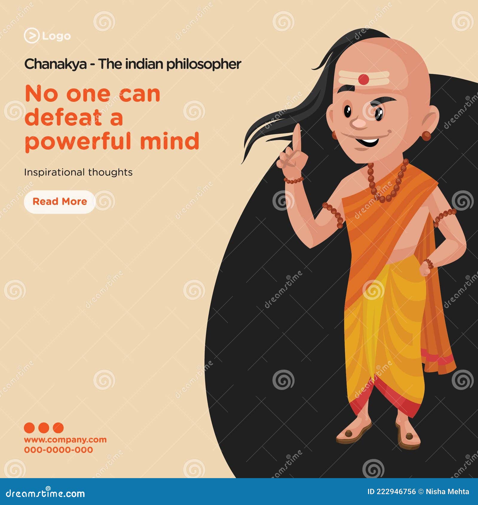 Banner Design of Chanakya the Indian Philosopher Stock Vector ...