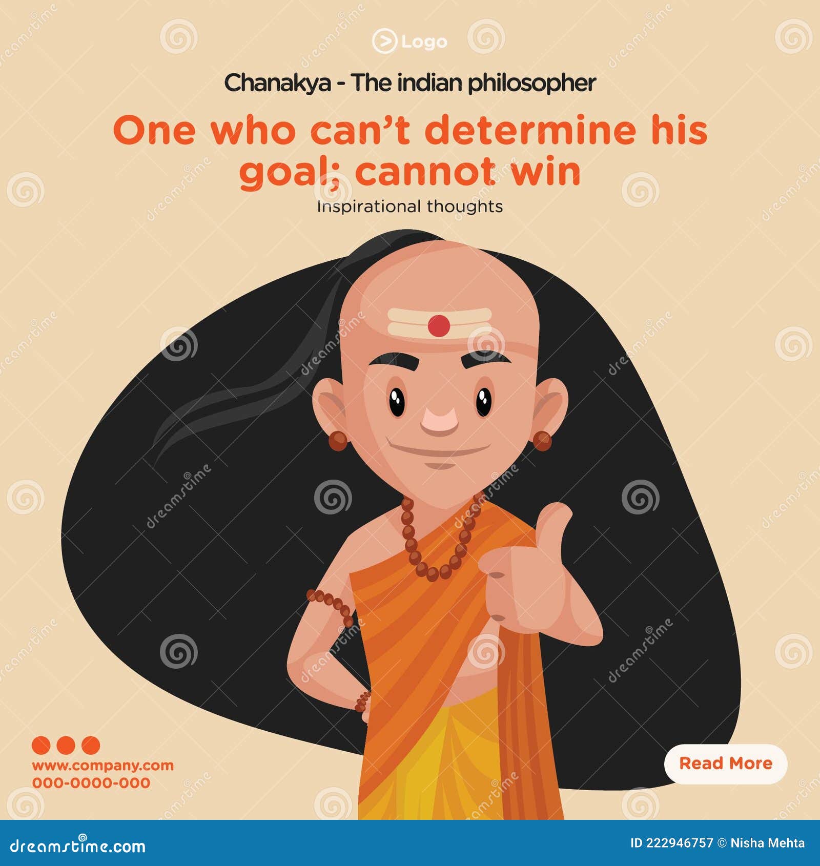 Banner Design of Chanakya the Indian Philosopher Stock Vector ...