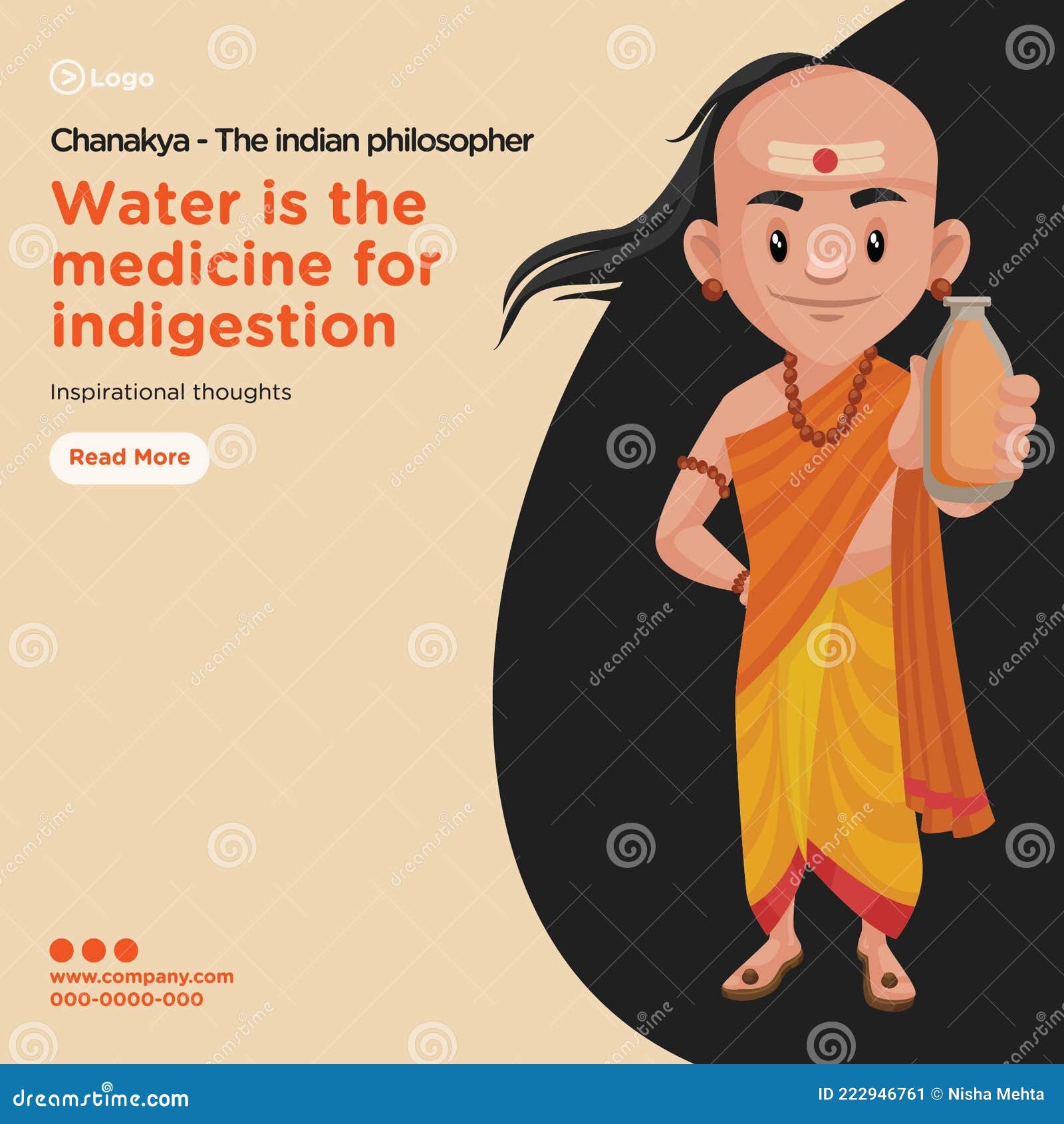Banner Design of Chanakya the Indian Philosopher Stock Vector ...
