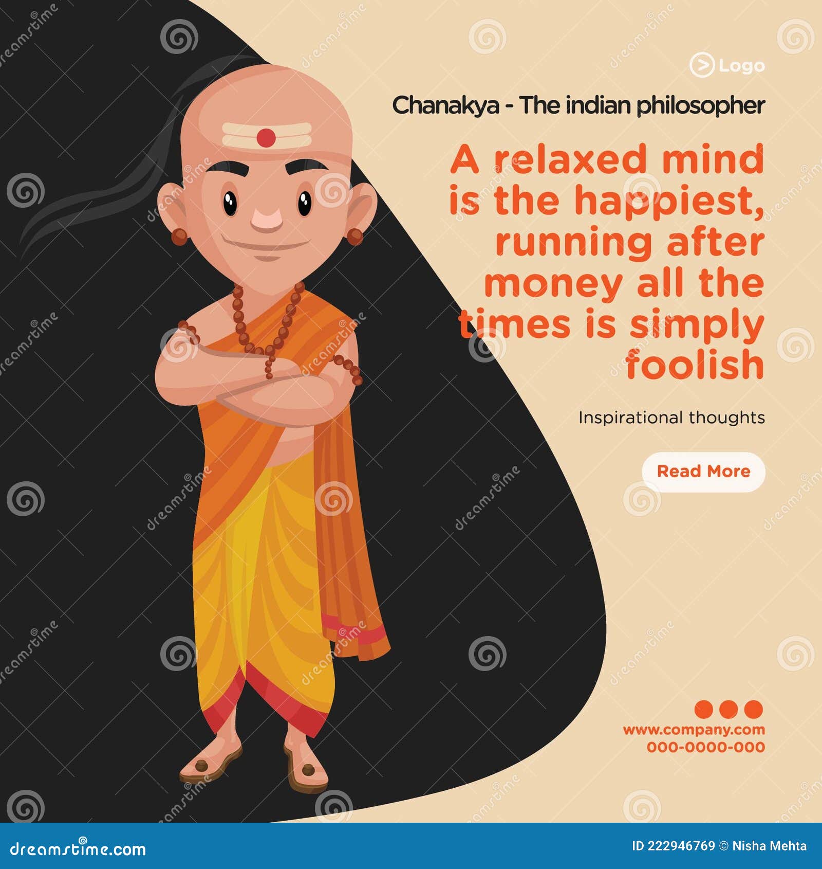 Banner Design of Chanakya the Indian Philosopher Stock Vector ...