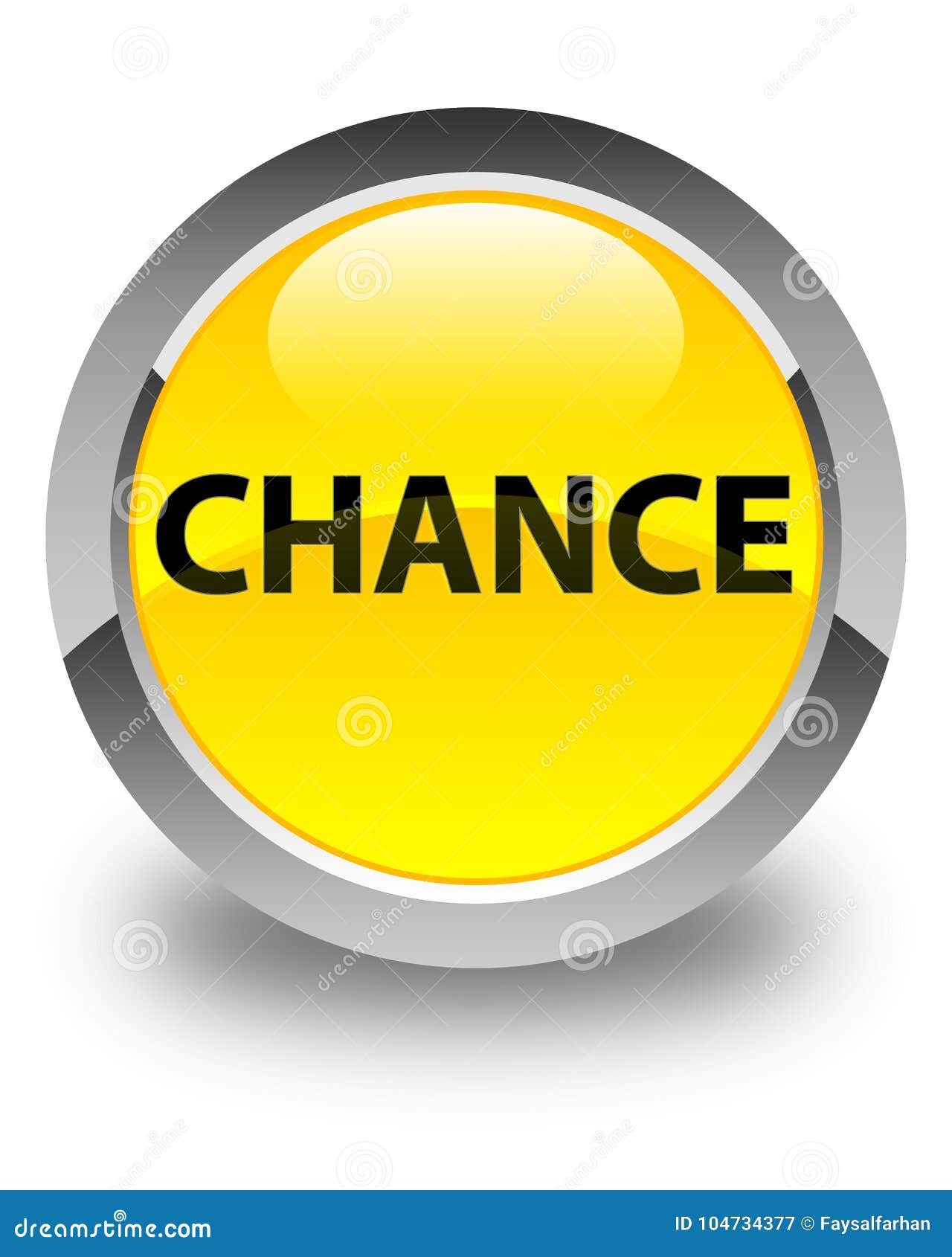 Chance Glossy Yellow Round Button Stock Illustration - Illustration of ...