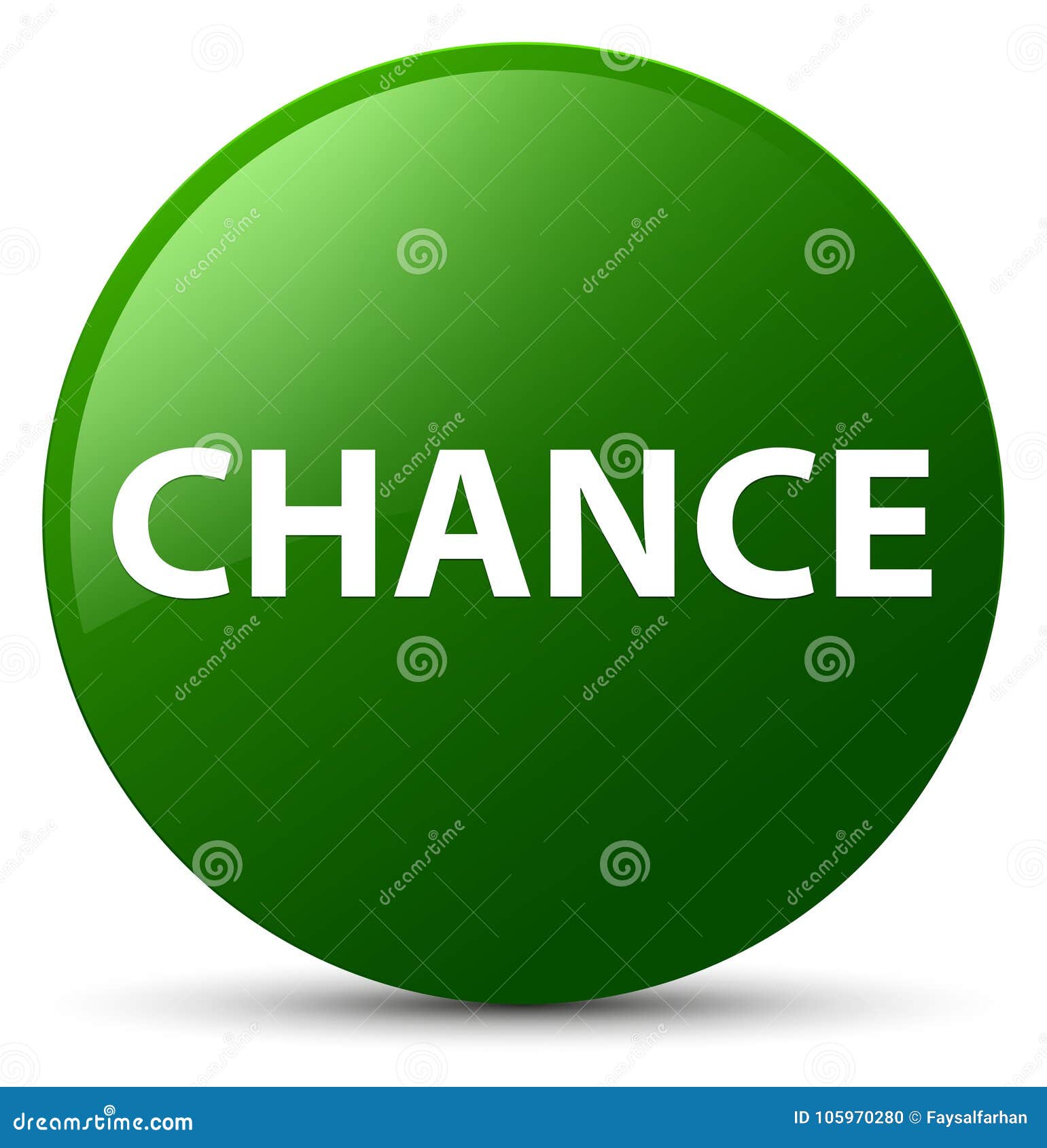 Chance green round button stock illustration. Illustration of text ...