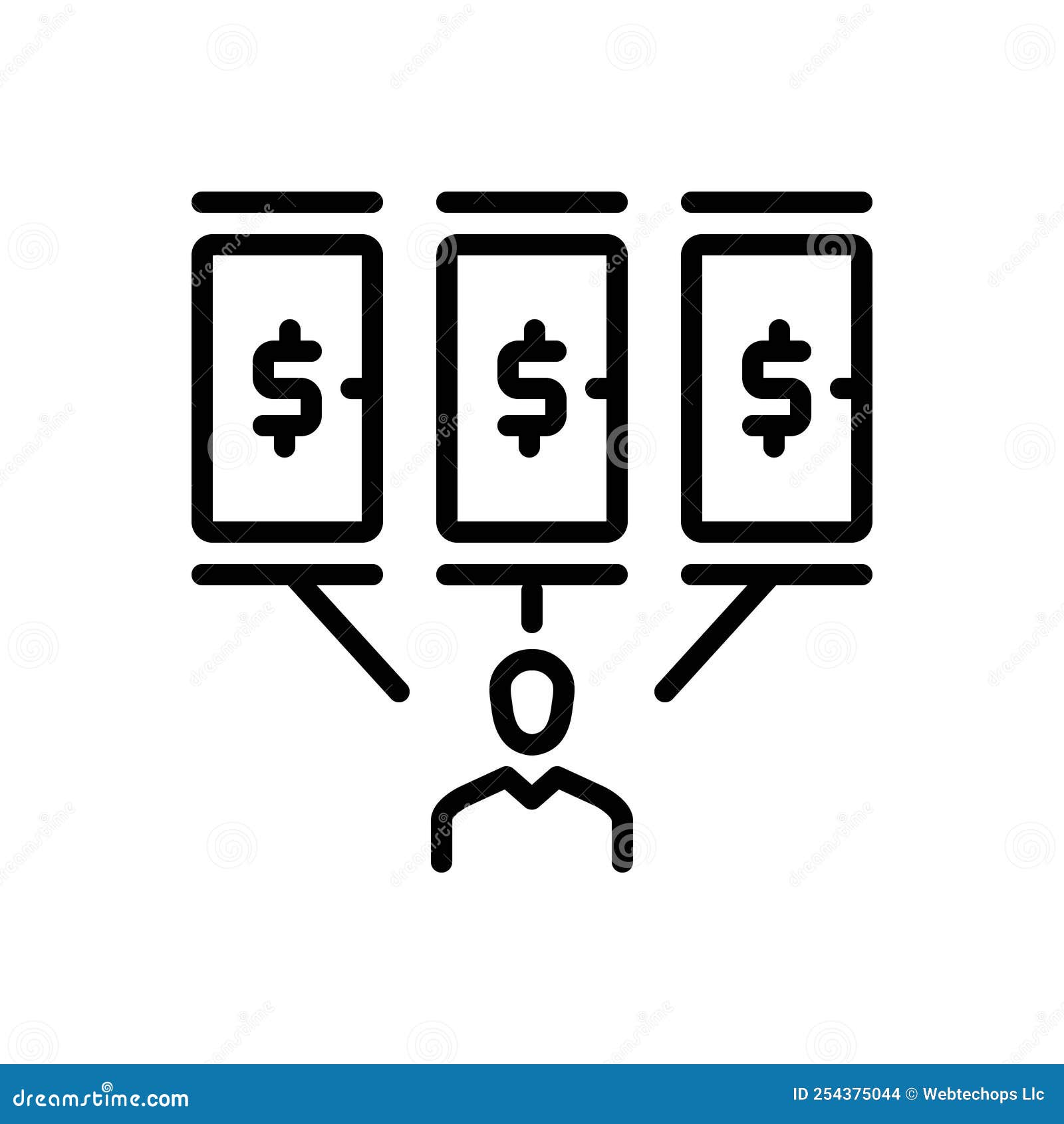 Black Line Icon for Chance, Machine and Slot Stock Illustration ...