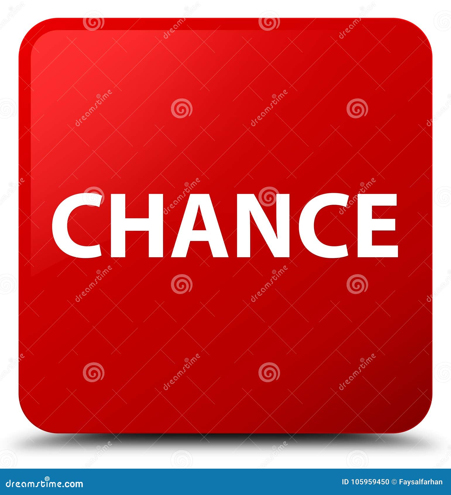 Chance red square button stock illustration. Illustration of word ...
