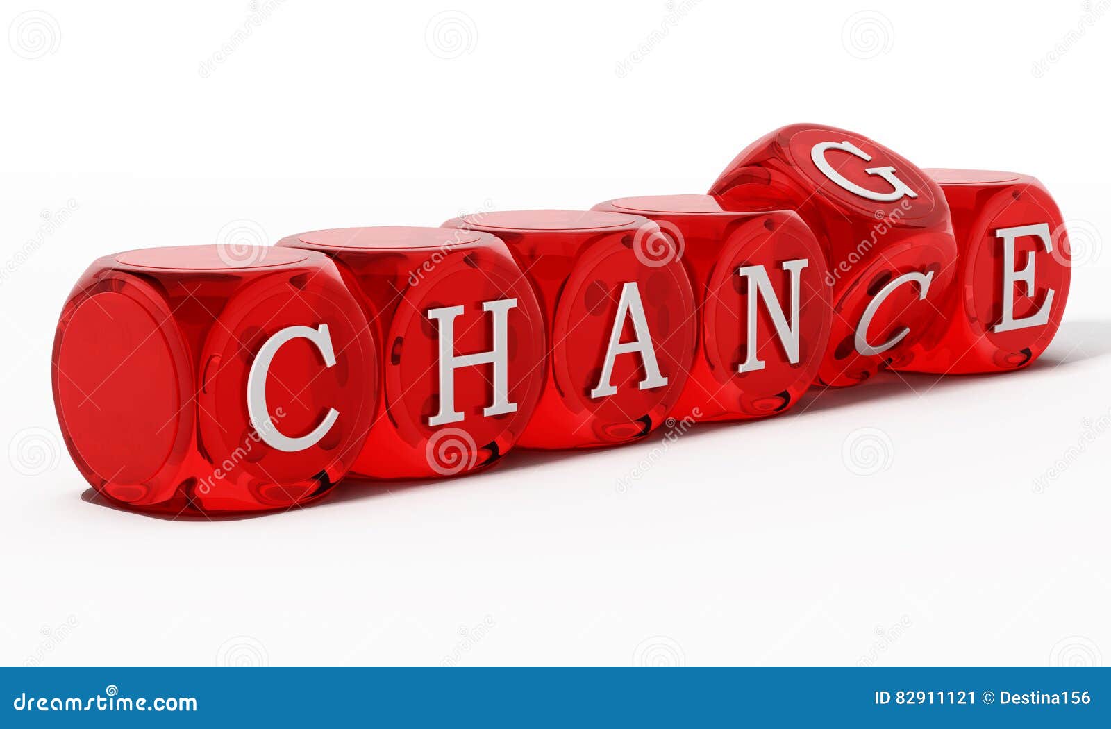 Chance Word Turning To Change. 3D Illustration Stock Illustration ...