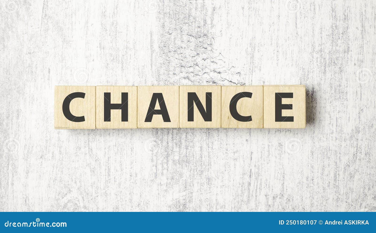 Chance Word on Wooden Cubes and White Background Stock Image - Image of ...