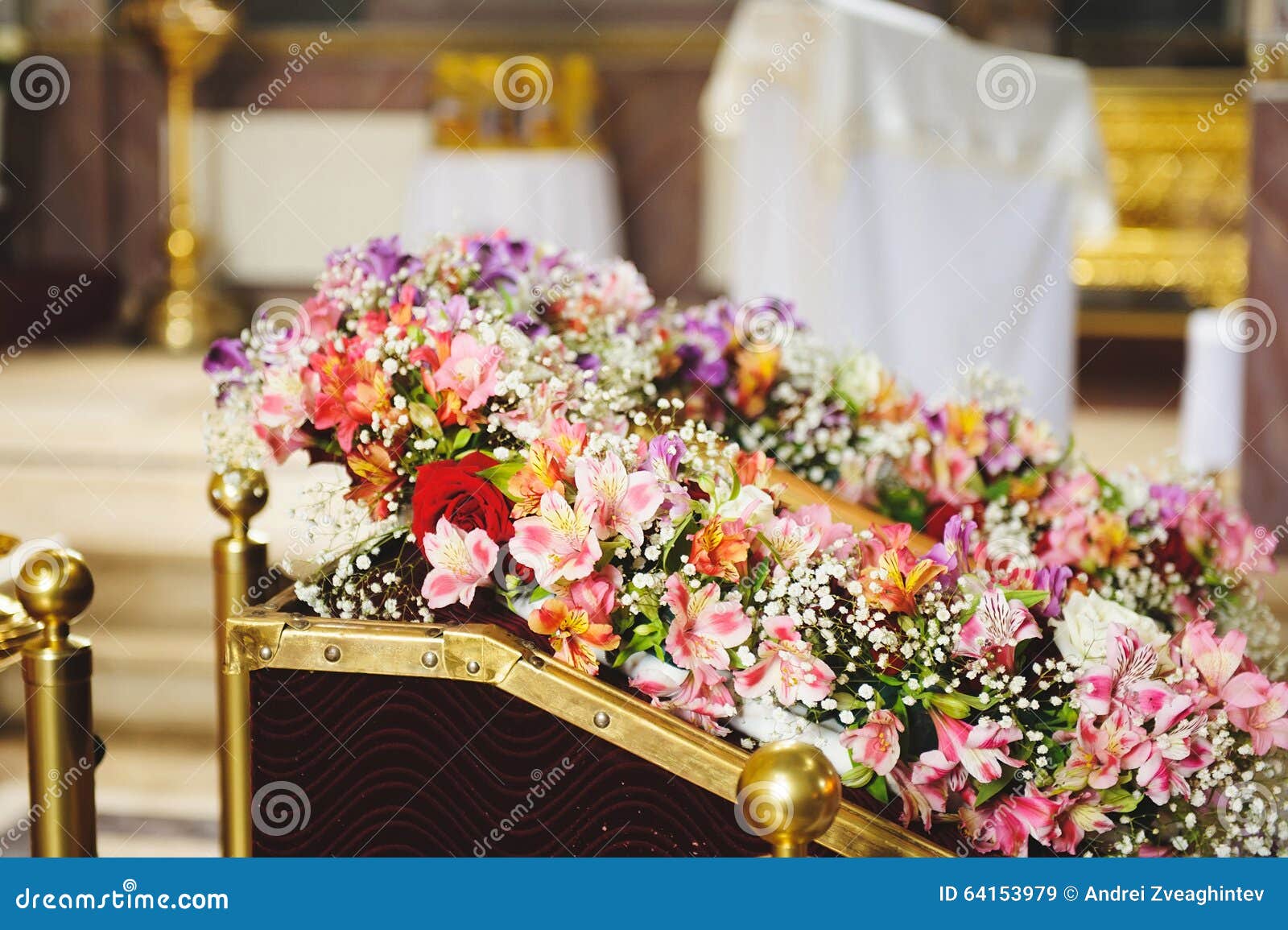 Chancel with Flowers stock image. Image of celebration - 64153979