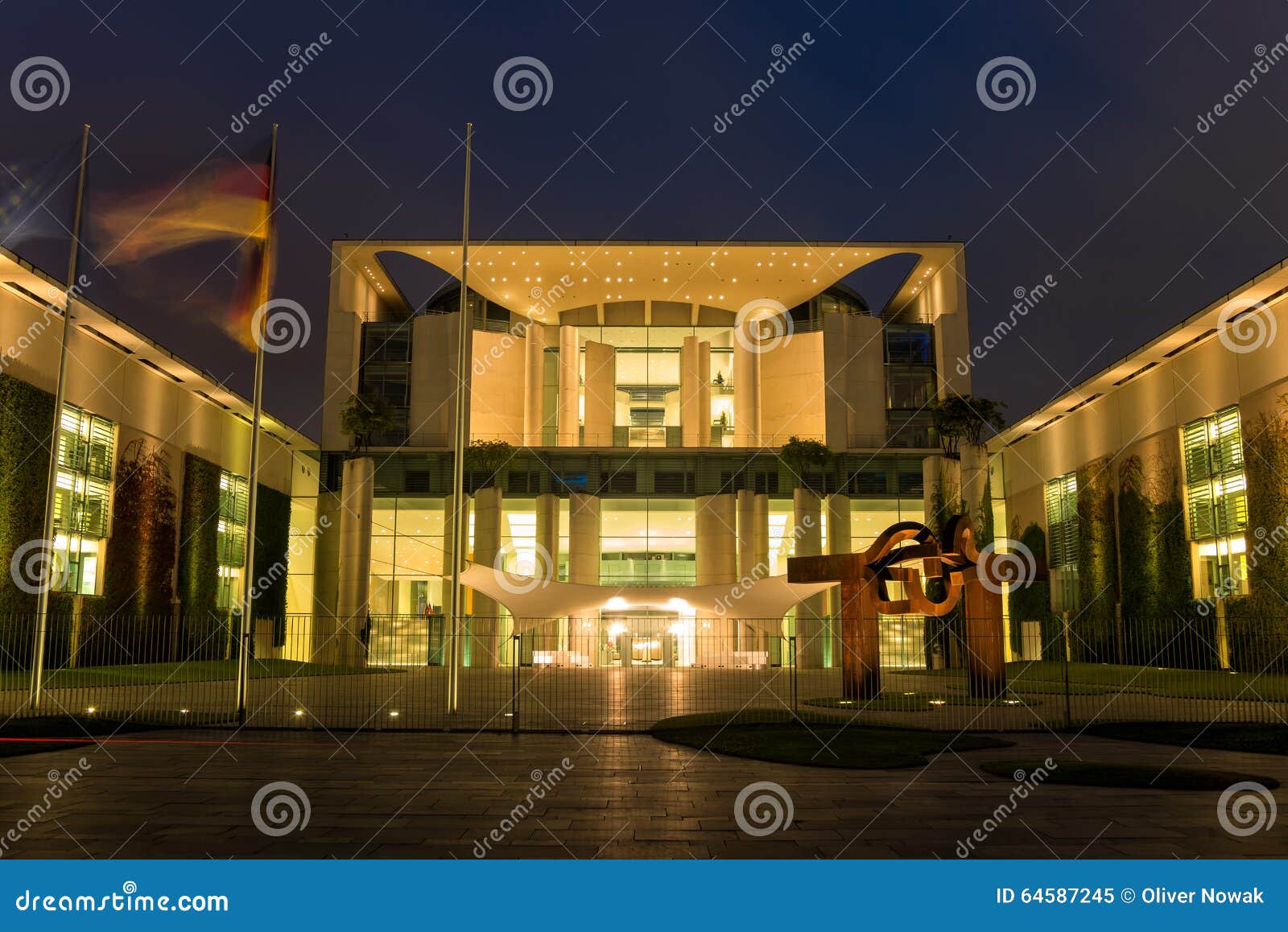 Chancellery editorial image. Image of deutschland, lighted - 64587245