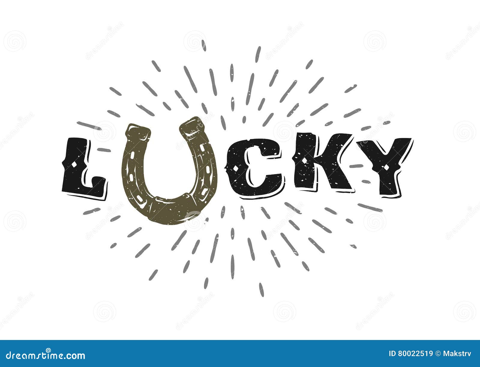 Chanceux, Un Mot De Symbole Illustration de Vecteur - Illustration du ...