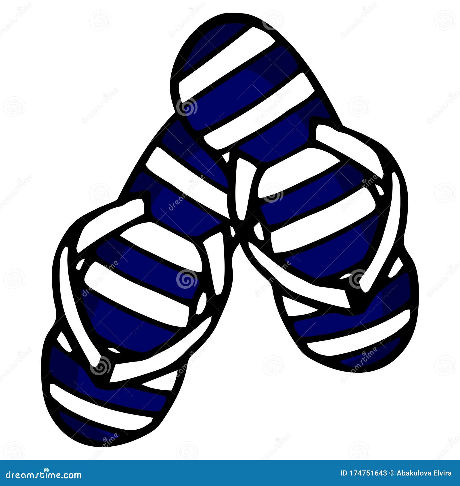 Chanclas Verano Calzado Color Dibujado a Mano Ilustración. Sandalias De ... Chanclas Verano Calzado Color Dibujado a Mano Ilustración. Sandalias De ...