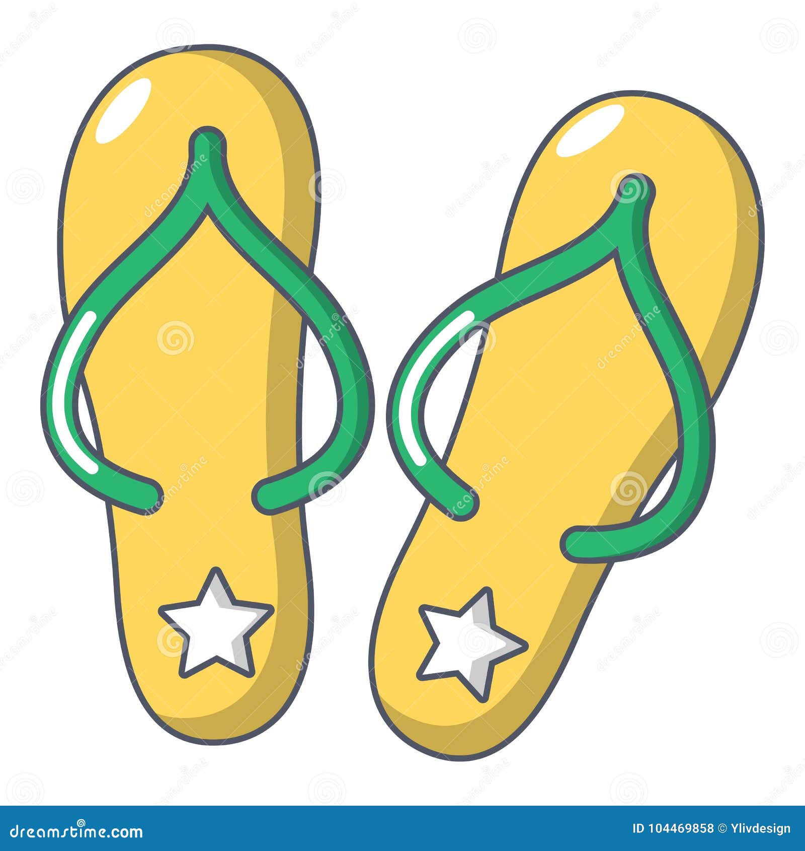 Chancletas Icono, Estilo De La Historieta Ilustración del Vector ...