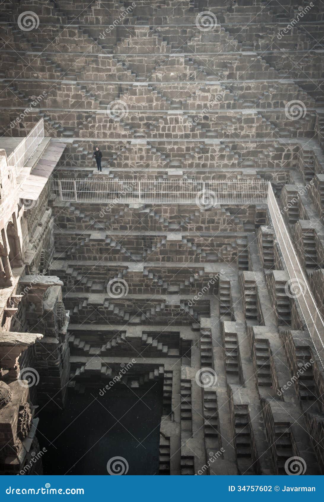Chand Baori, One of the Deepest Stepwells in India Stock Photo - Image ...
