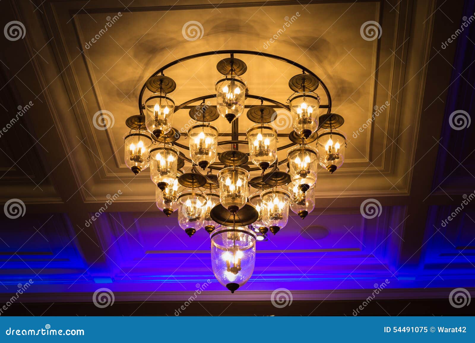 The Chandelier on the Ceiling Mount Stock Image - Image of luxury, lamp ...