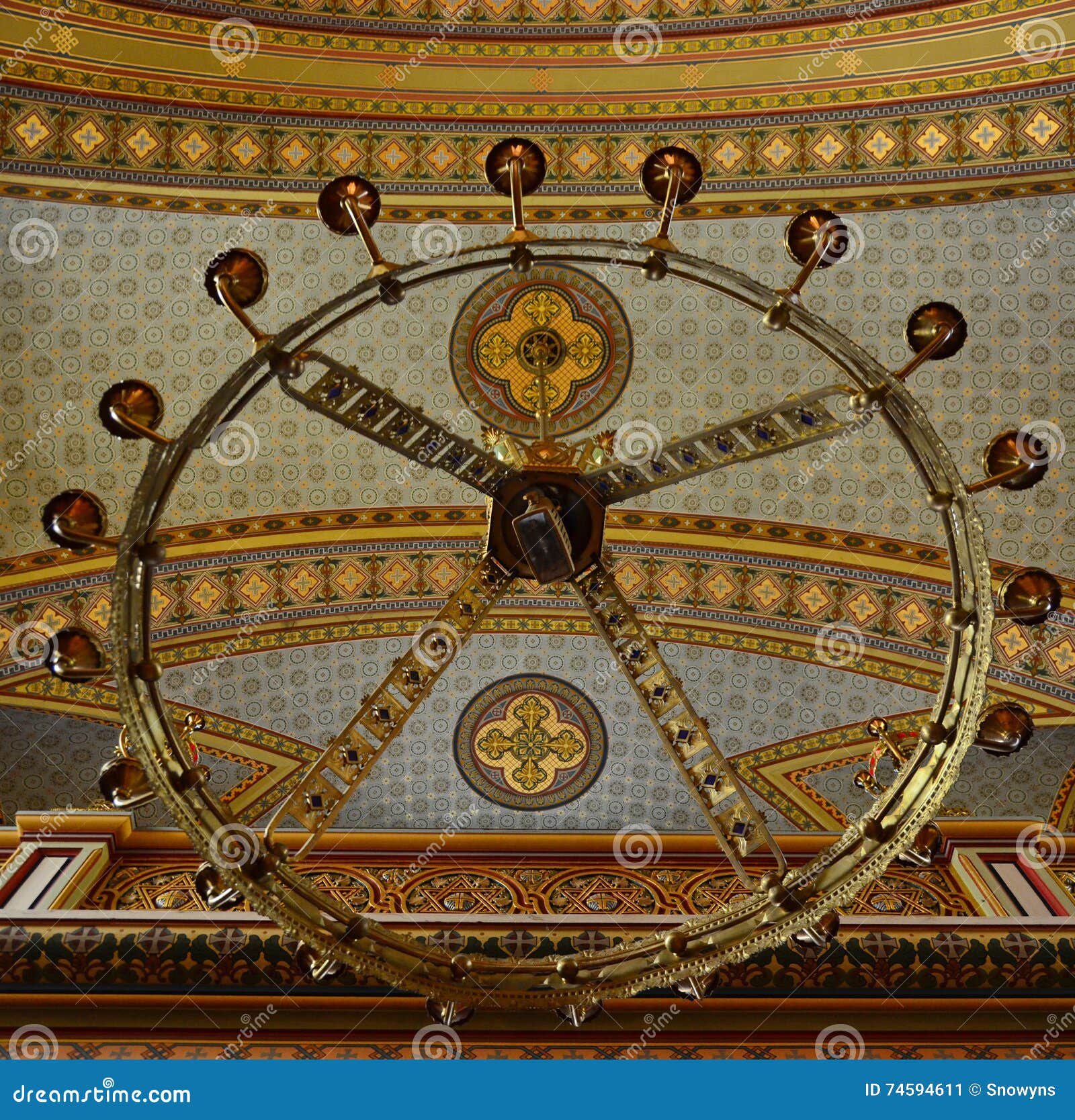 Chandelier and Ceiling in an Orthodox Church Stock Image - Image of ...